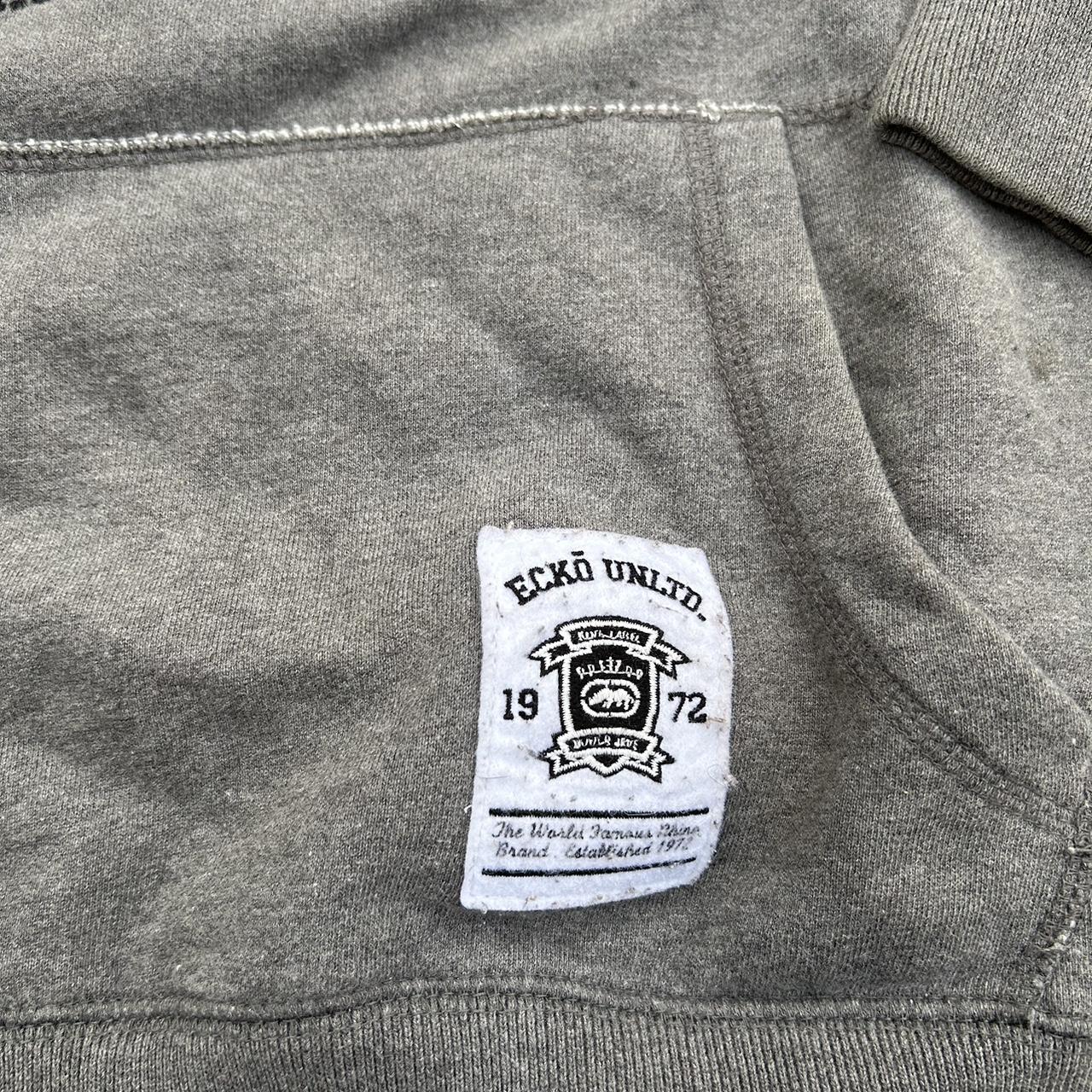 Vintage Y2K Ecko Unlimited Grey Hoodie Size Large - Depop