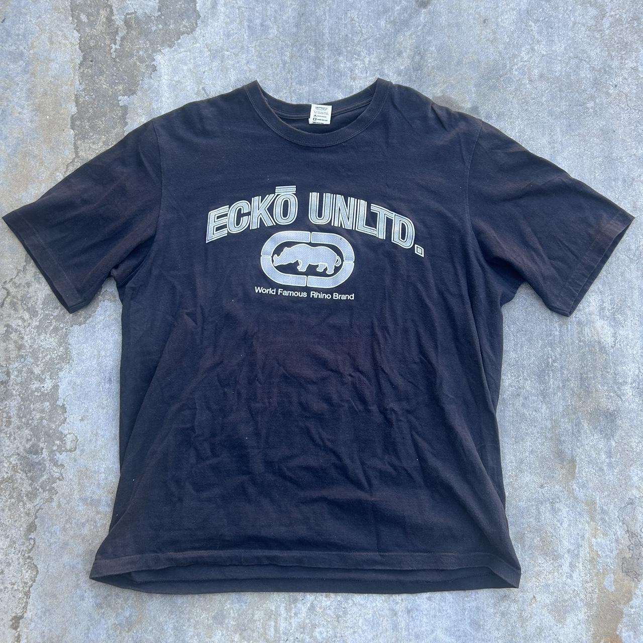 Vintage Y2K Men’s Ecko Unltd Black T-Shirt Great... - Depop