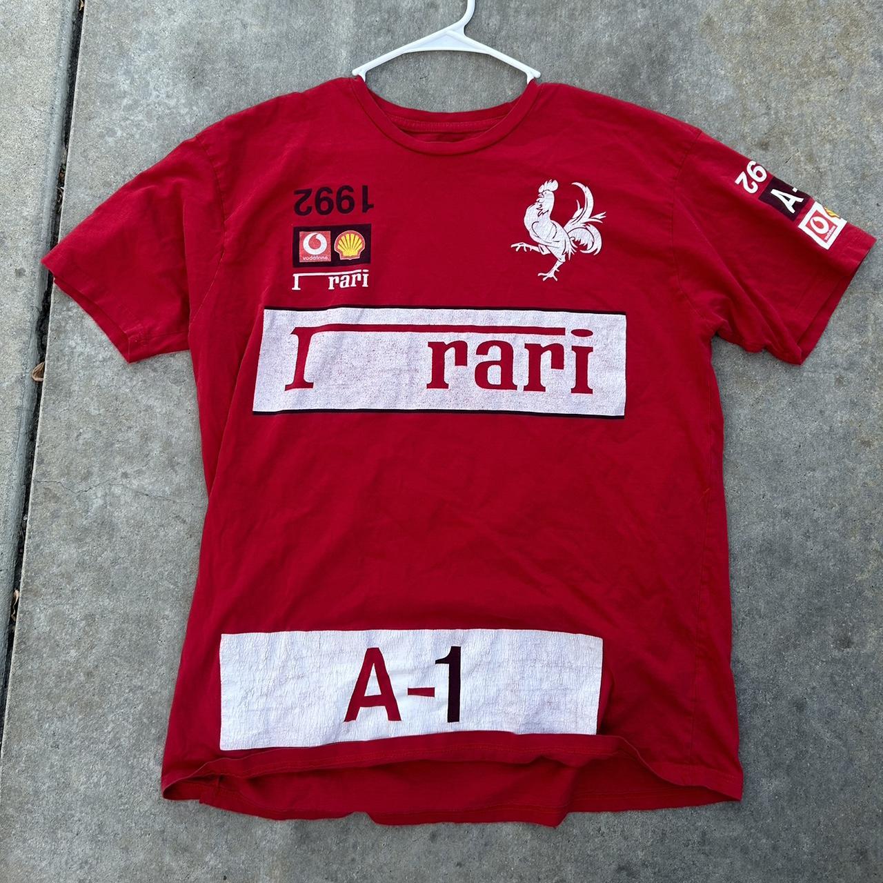 Y2K Men’s Ferrari 1992 Red T-Shirt Size XL - Depop