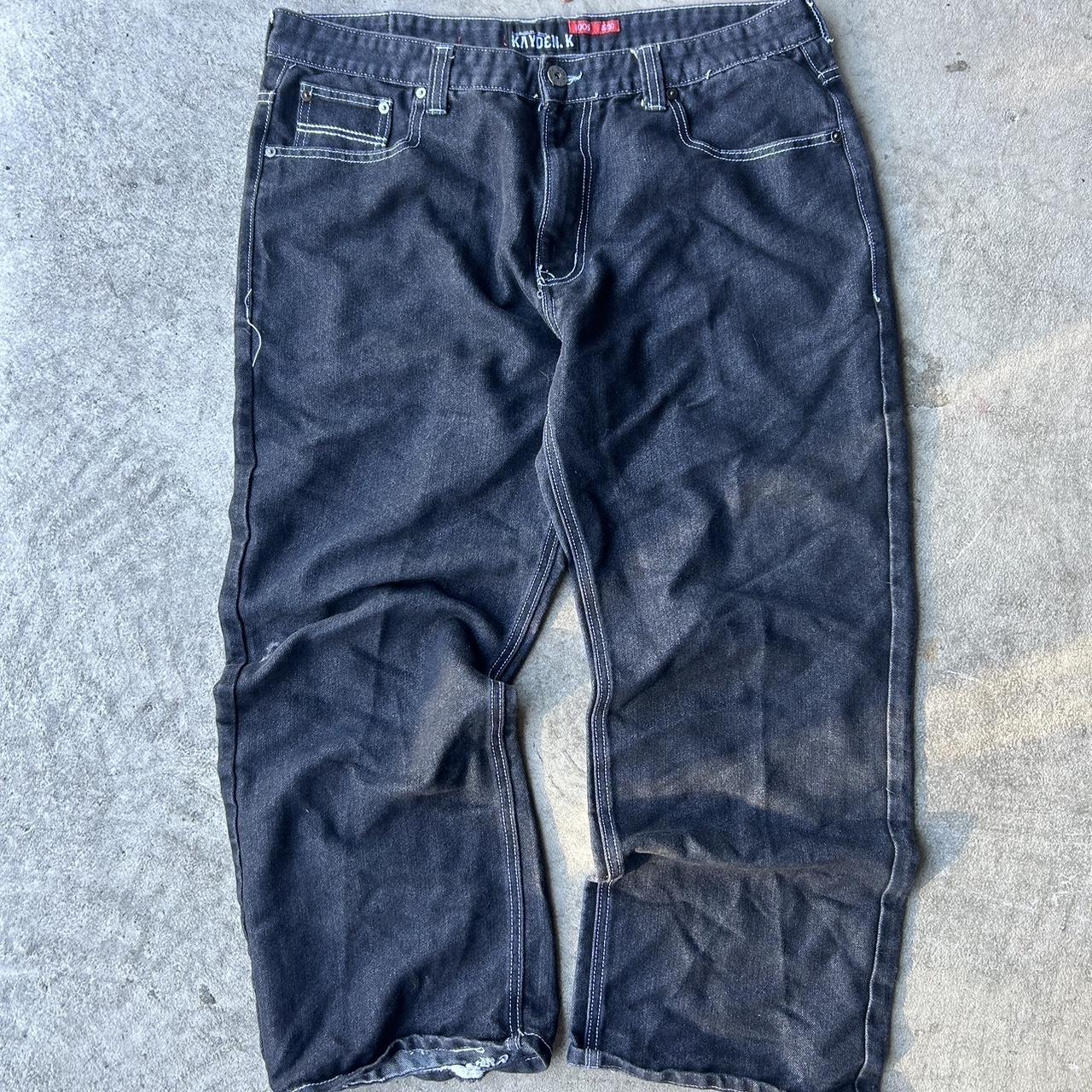 Y2K Men’s Black Baggy Skater Pants Kayden Size 40 - Depop