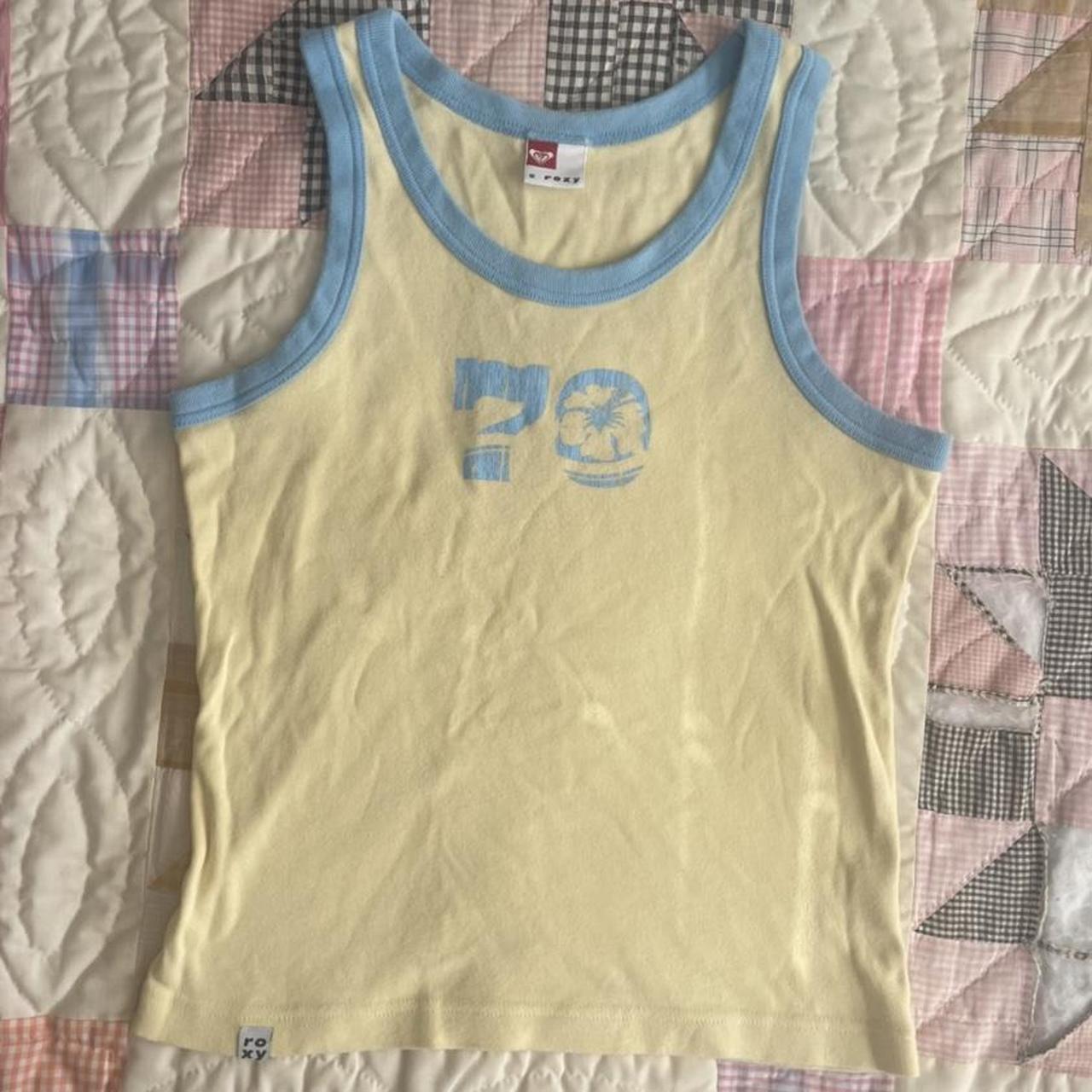 yellow and blue roxy tank top! pit to pit: 15.5... - Depop