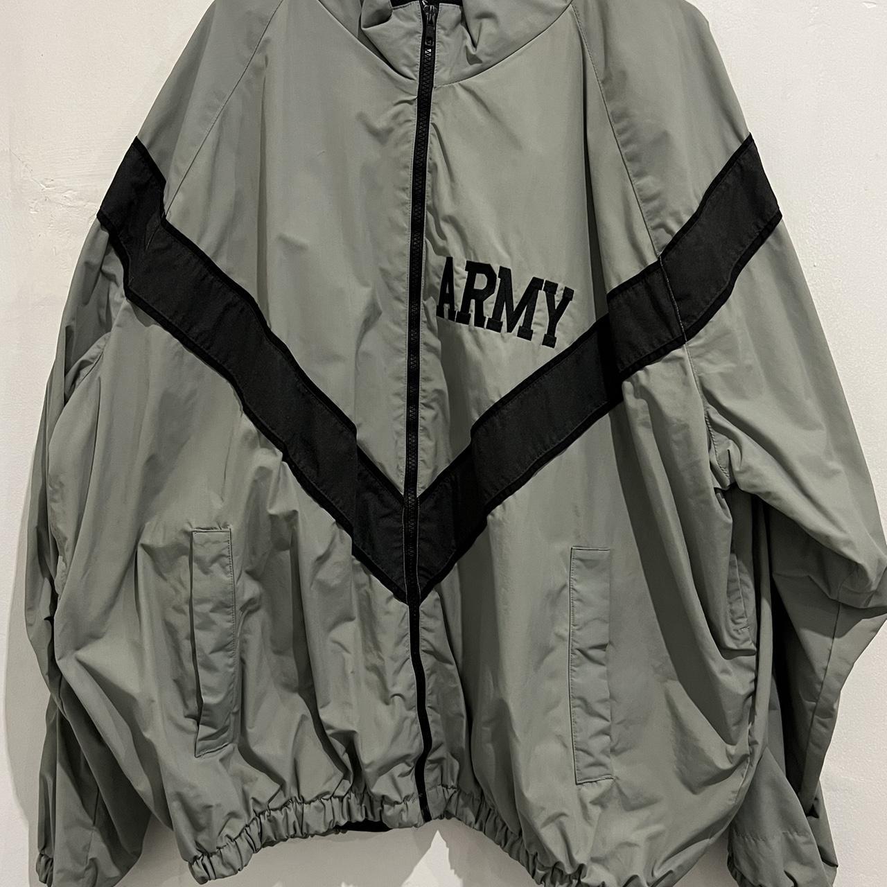 Grey ‘Army’ Windbreaker Waterproof Jacket Size... - Depop