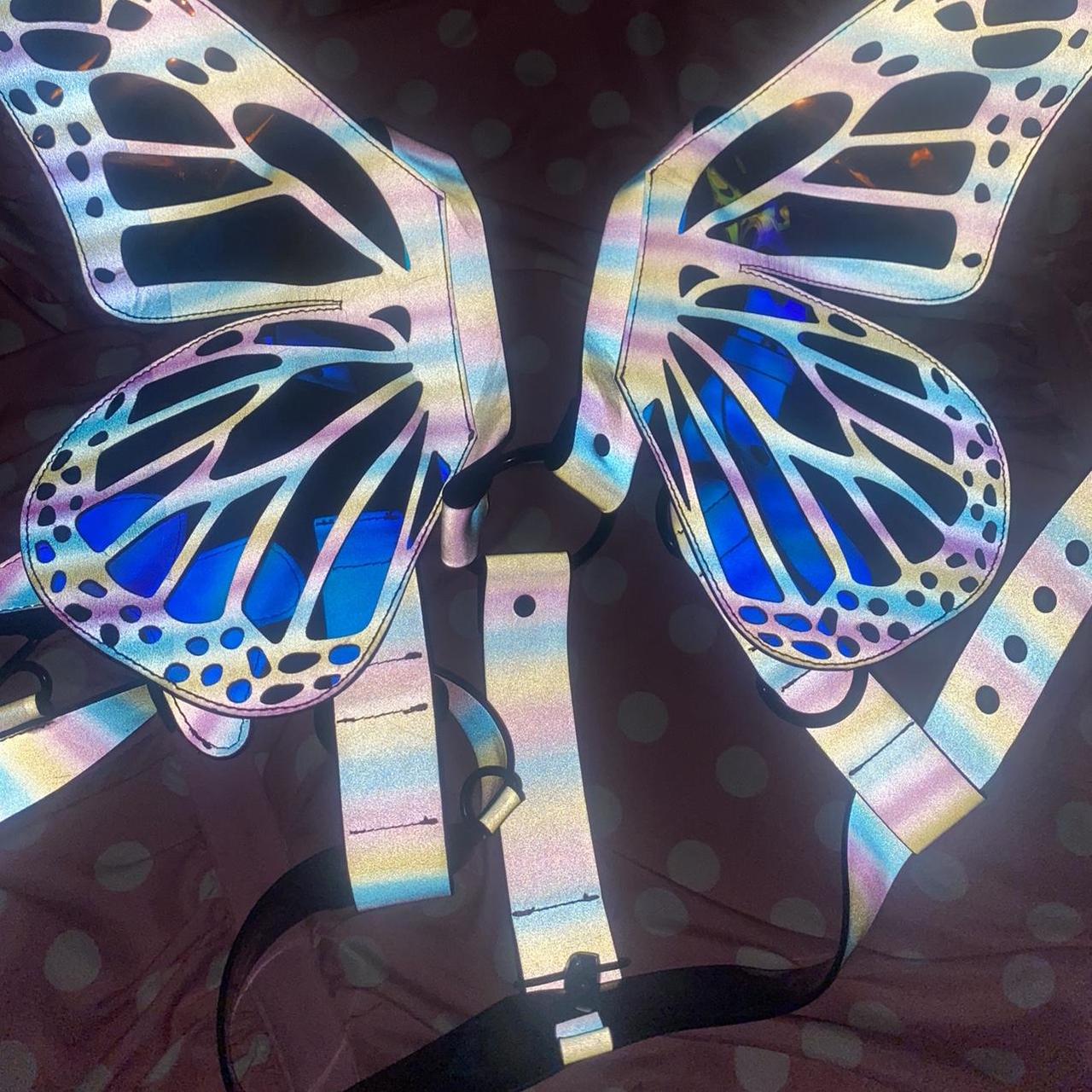 Dollskill butterfly body harness glow rave music... - Depop