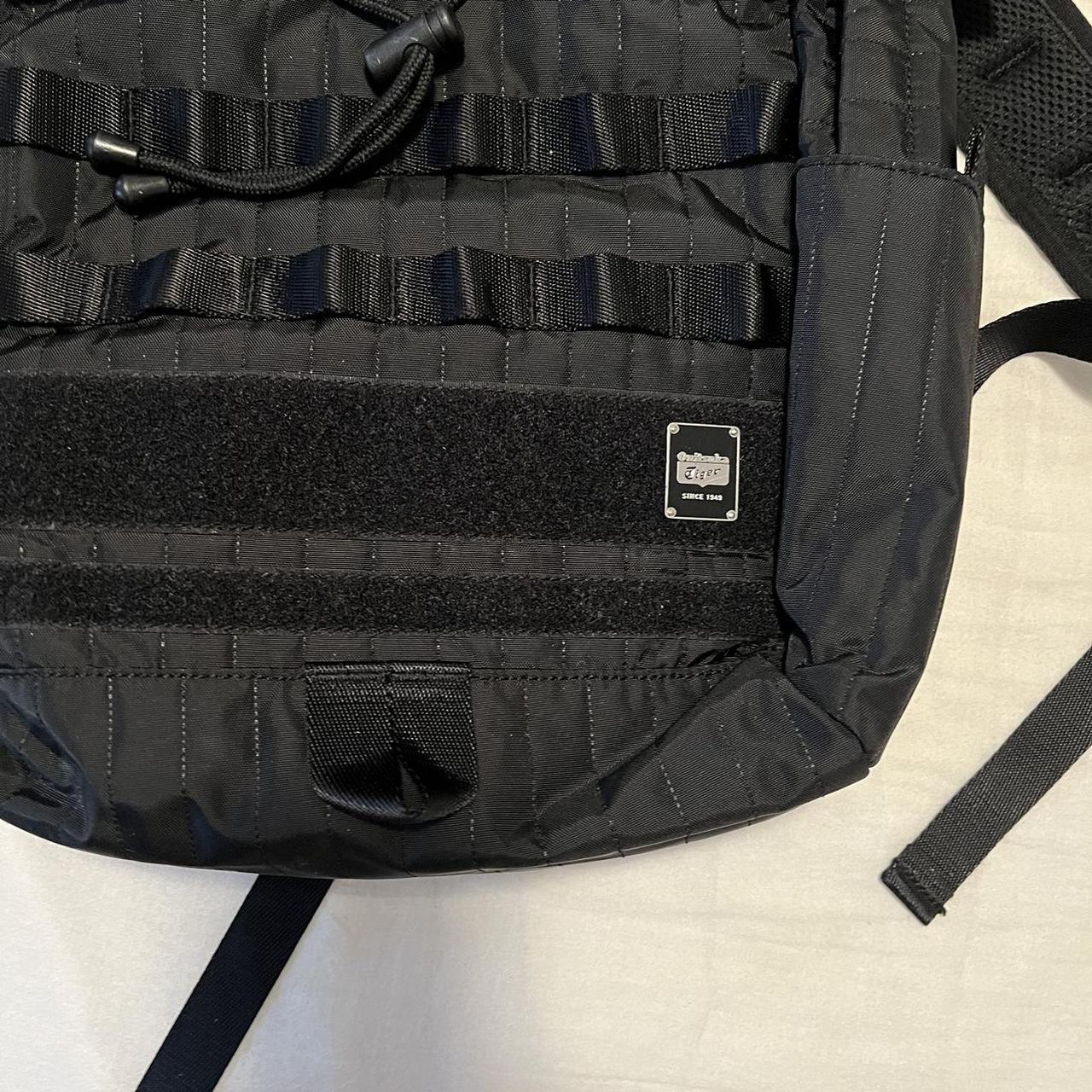 Onitsuka Tiger black backpack with multi pockets... - Depop