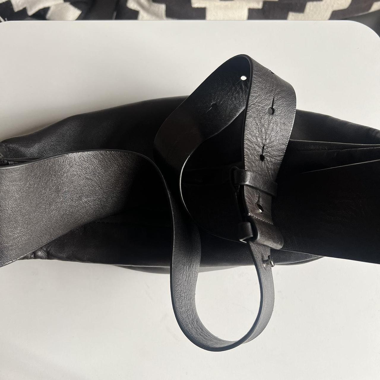 COS Black leather x shoulder bag with adjustable... - Depop