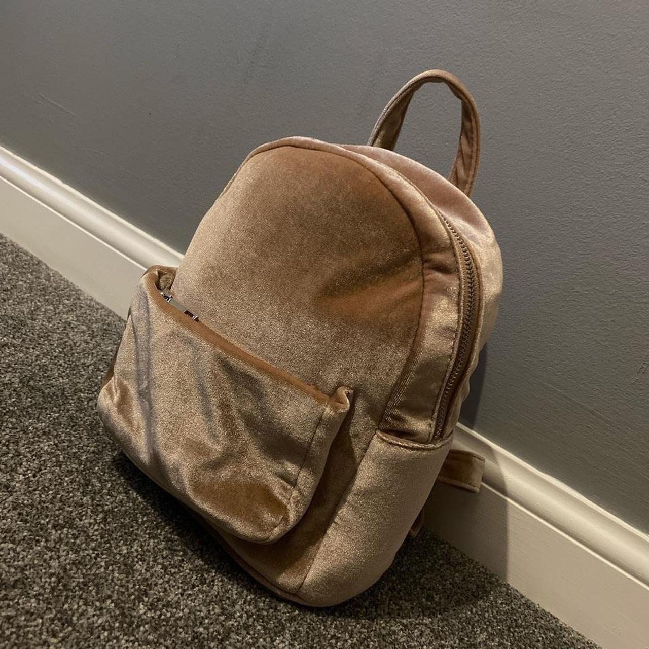 Pink Velvet Mini Backpack Description: • Super... - Depop