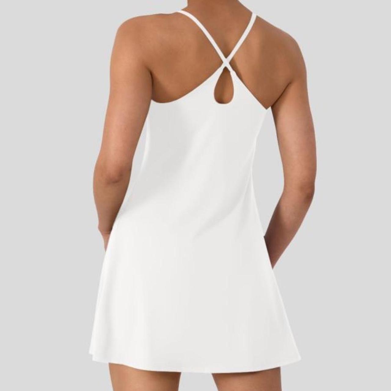 Halara plush backless dress Built in shorts Size XS - Depop