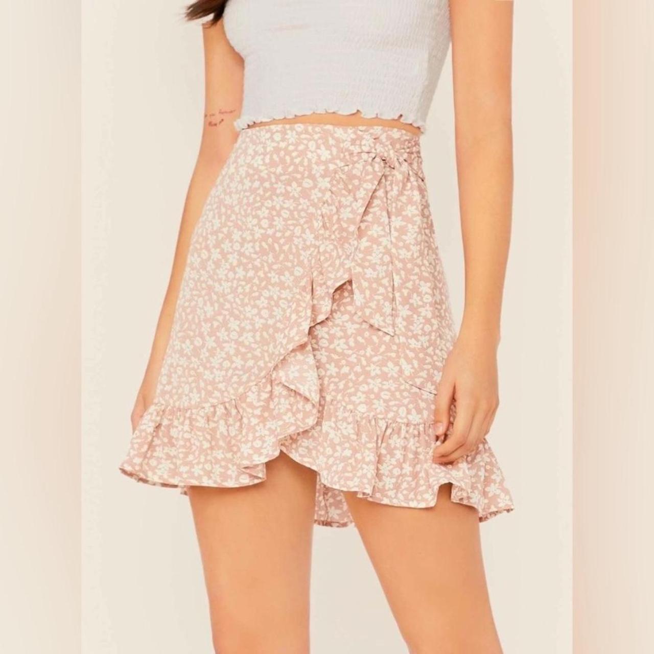 Shein | Ruffled Ditsy Floral Mock Wrap Mini... | Depop