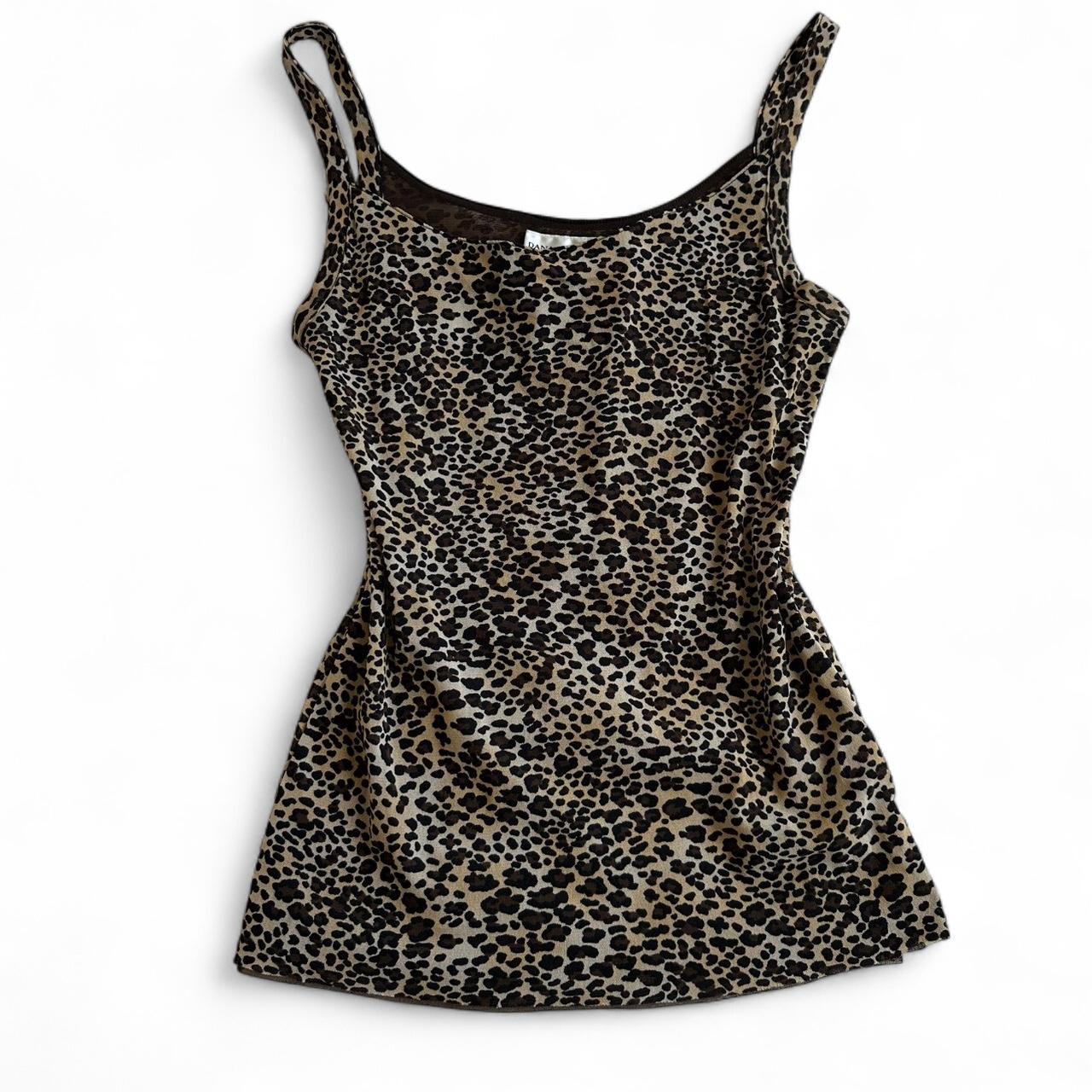 Vintage leopard print cami top. Has a raw, uneven... | Depop
