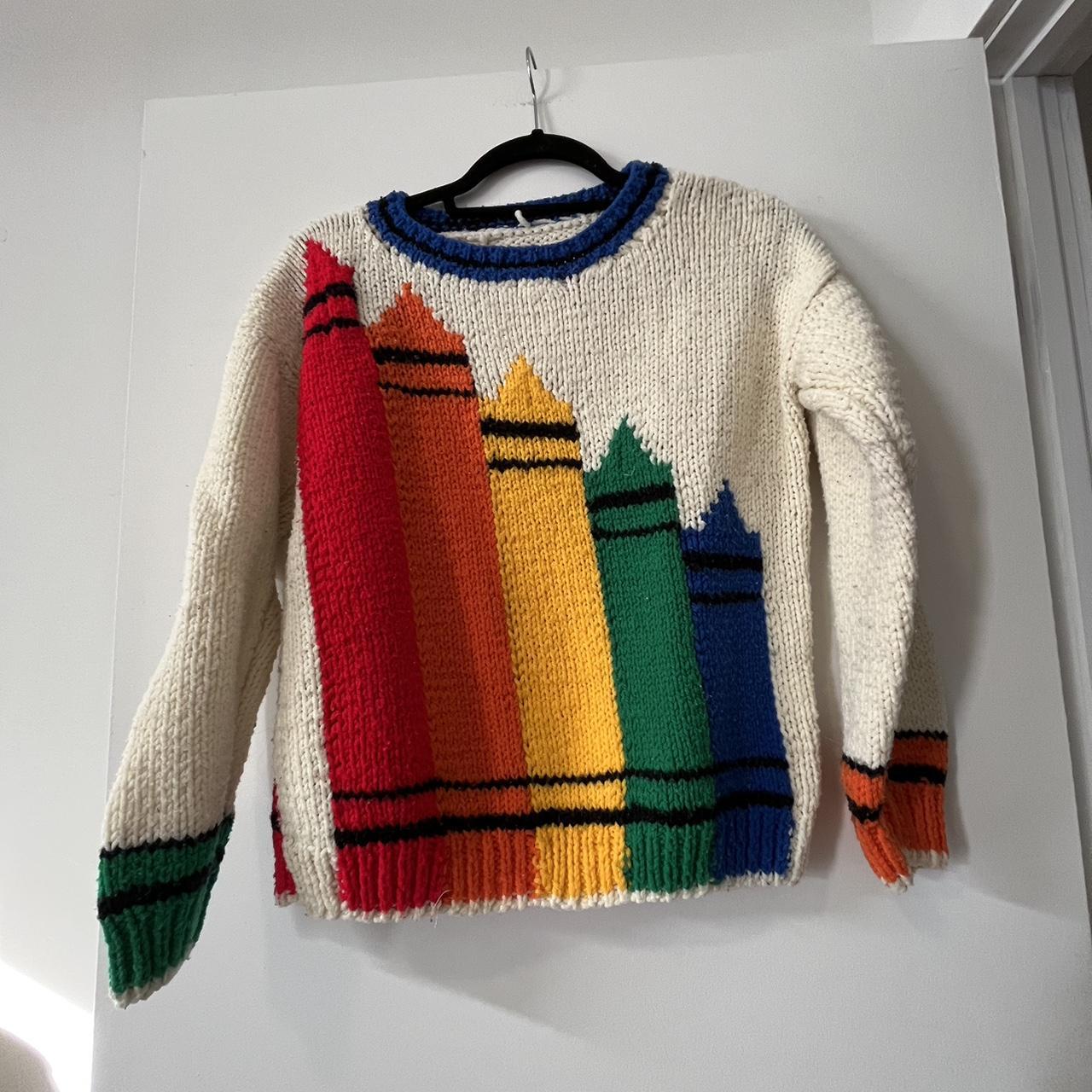 vintage crayon crayola sweater. perfect for a... - Depop