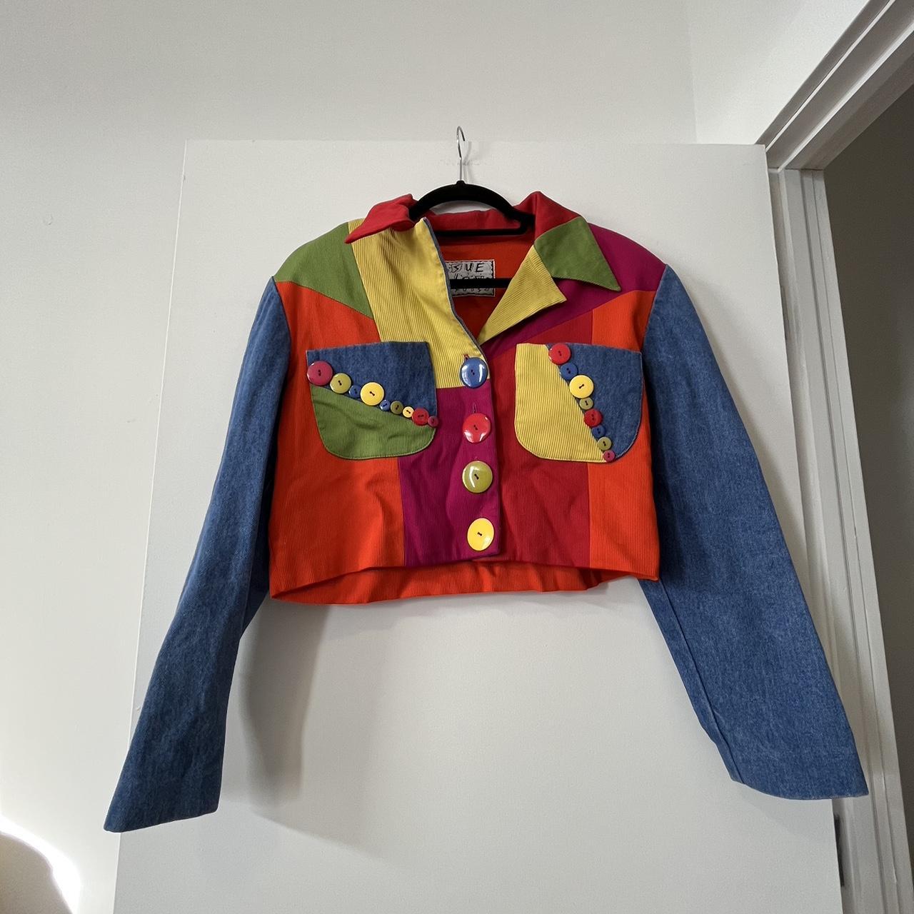 vintage 90s funky color block jacket. love the... - Depop