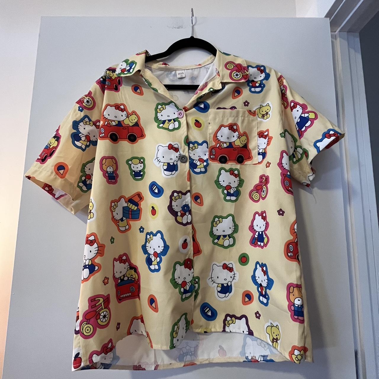 hello kitty button up from aliexpress. fits a large - Depop