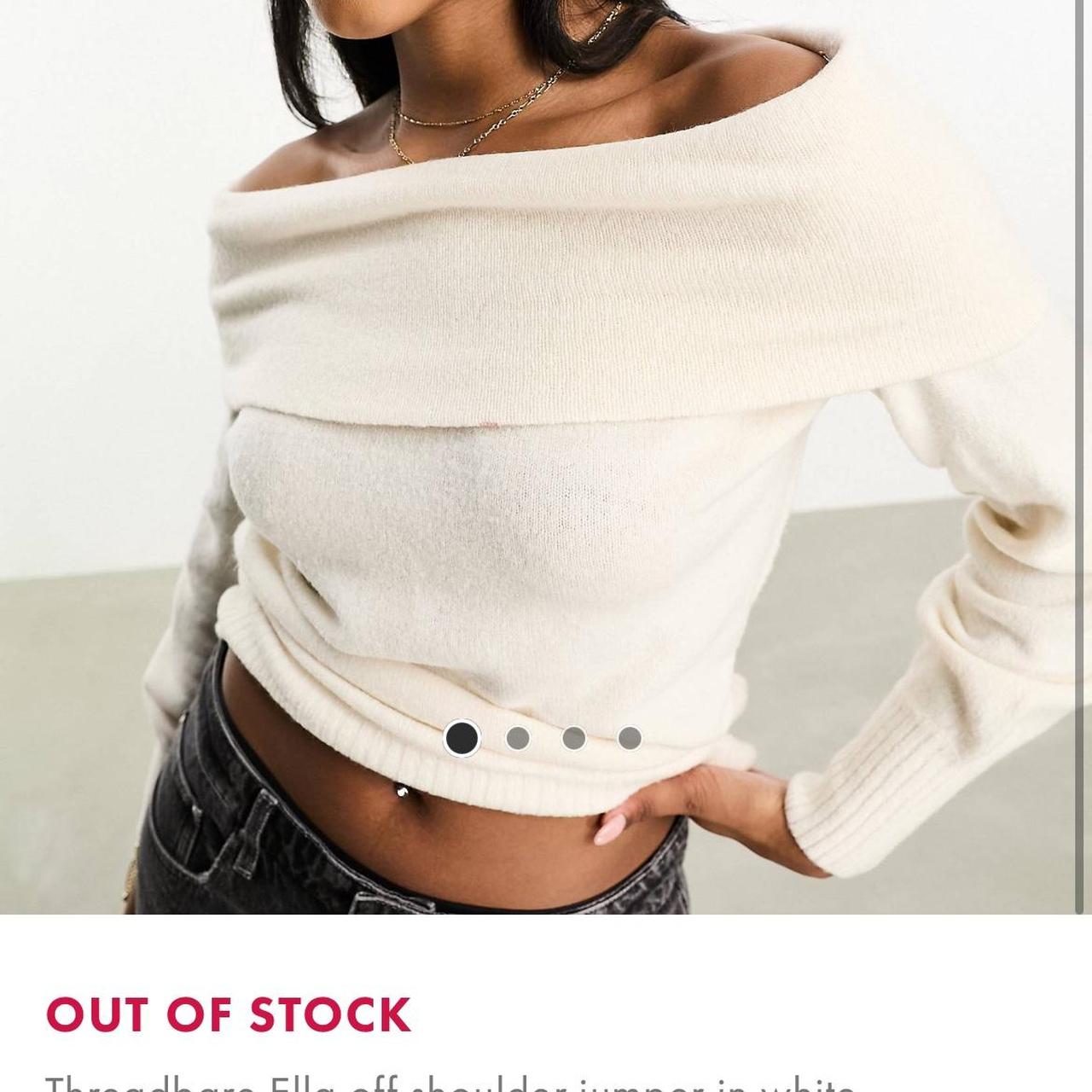 ASOS Threadbare Ella off shoulder jumper in white.... - Depop
