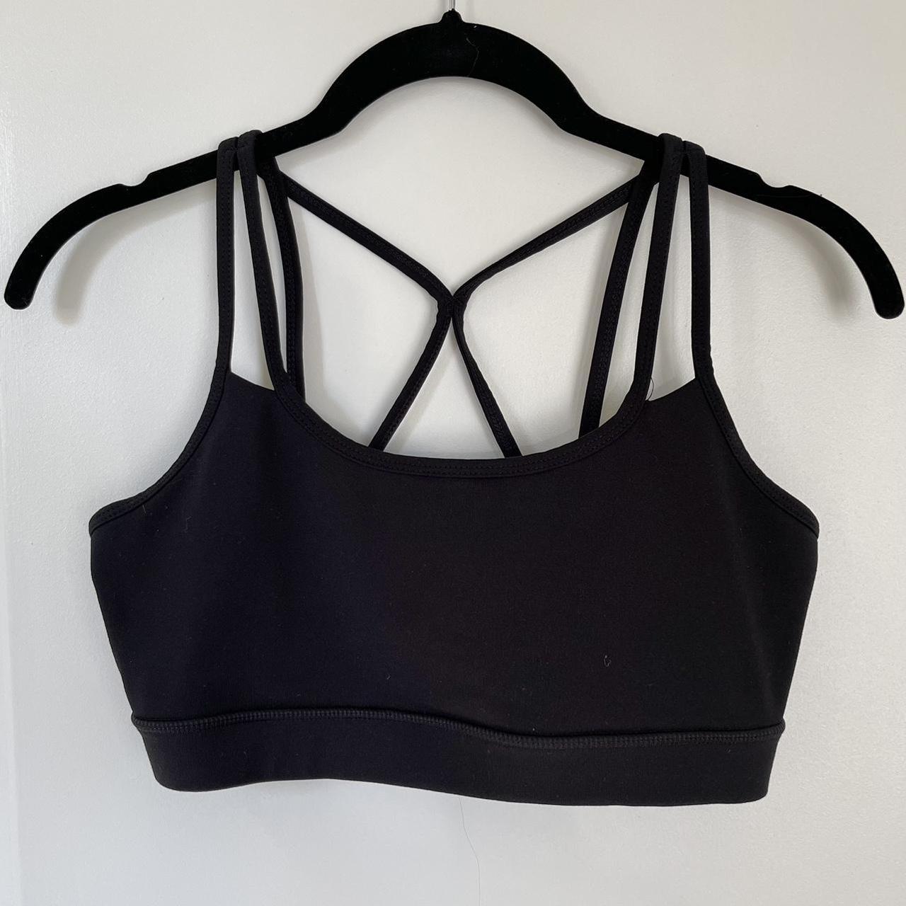 Gaism Black bandeau strappy sports bra Size small... - Depop