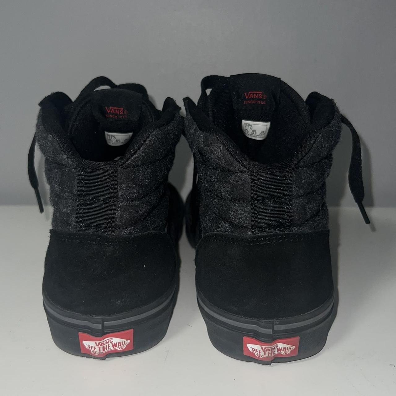 Vans Old Skool Mid Black Checkered Size 10 -... - Depop