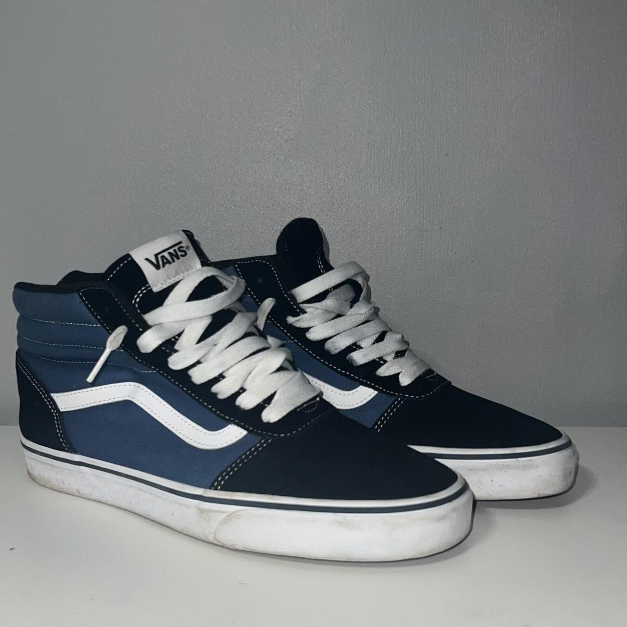 Vans Old Skool Mid Blue/Black Size 10 - £10 Price... - Depop