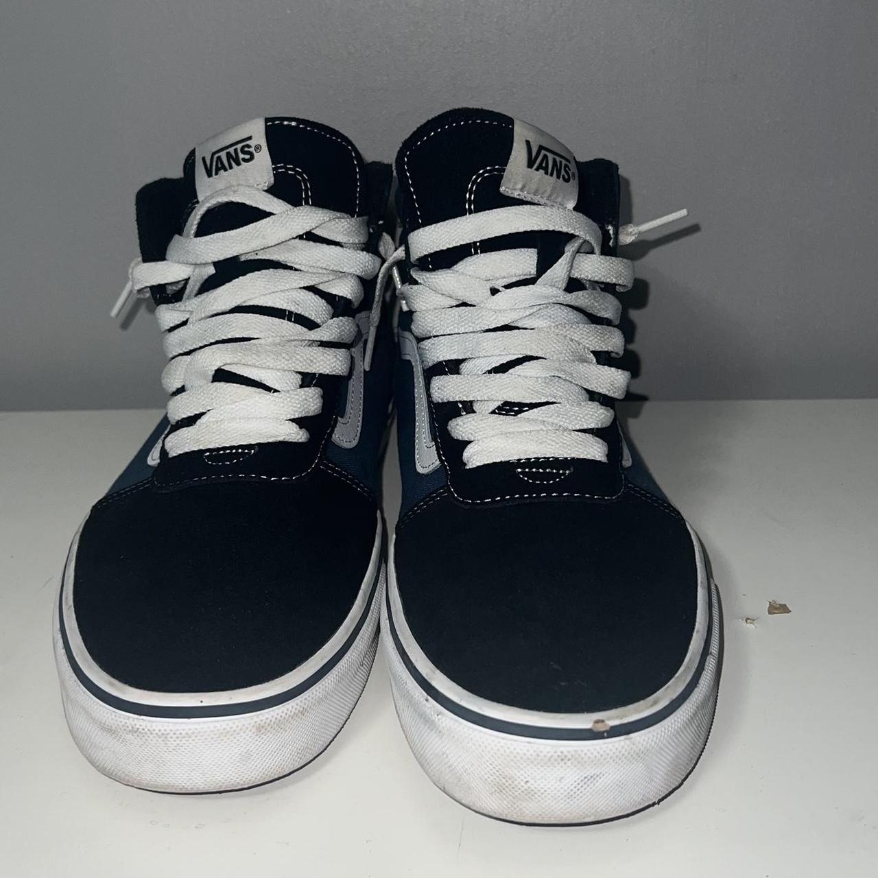 Vans Old Skool Mid Blue/Black Size 10 - £10 Price... - Depop