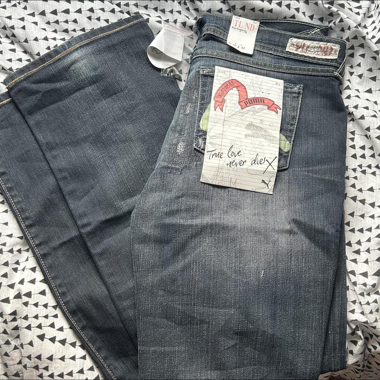 Dead stock Evisu x Puma straight leg jeans, low... - Depop