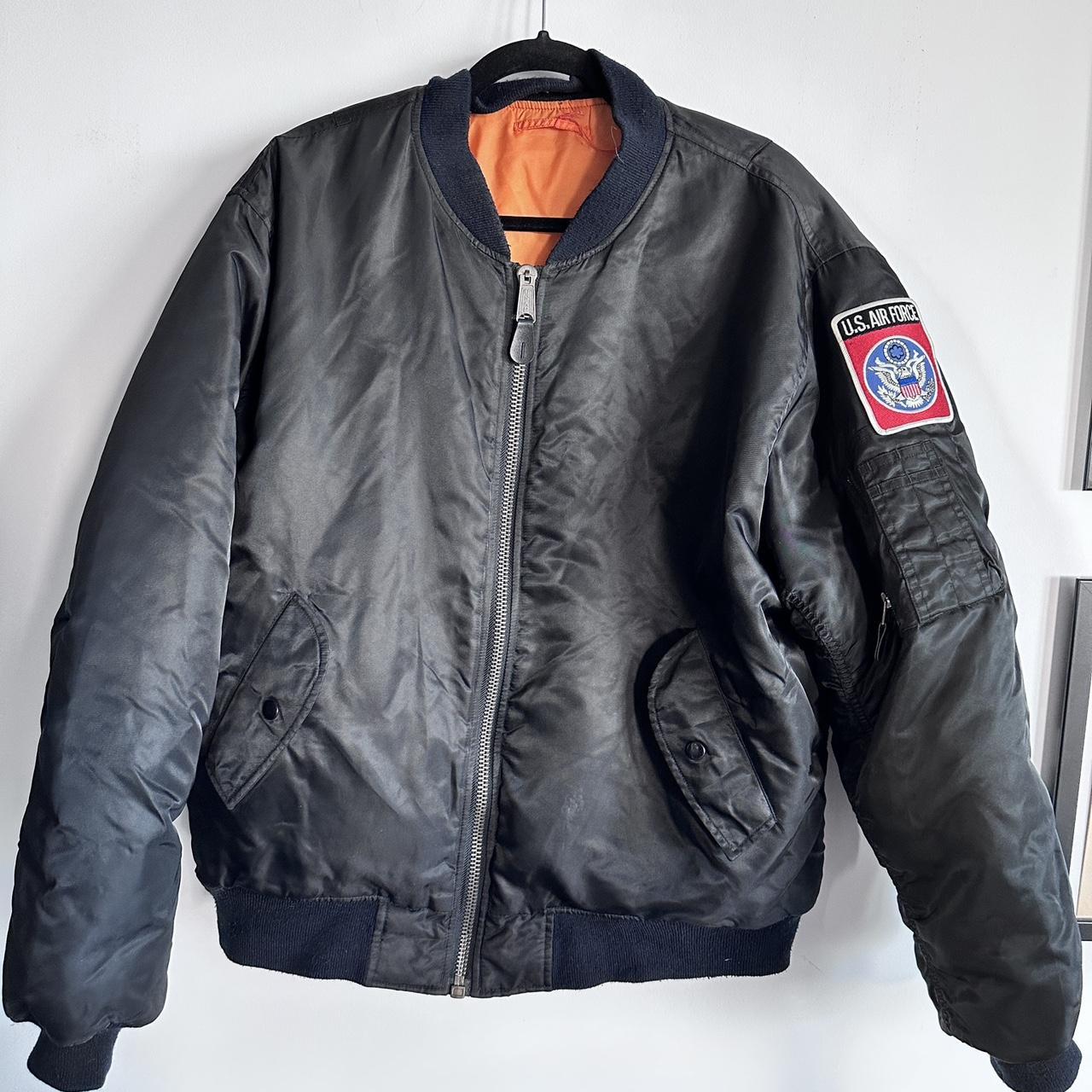 Vintage American bomber jacket Size large Good... - Depop