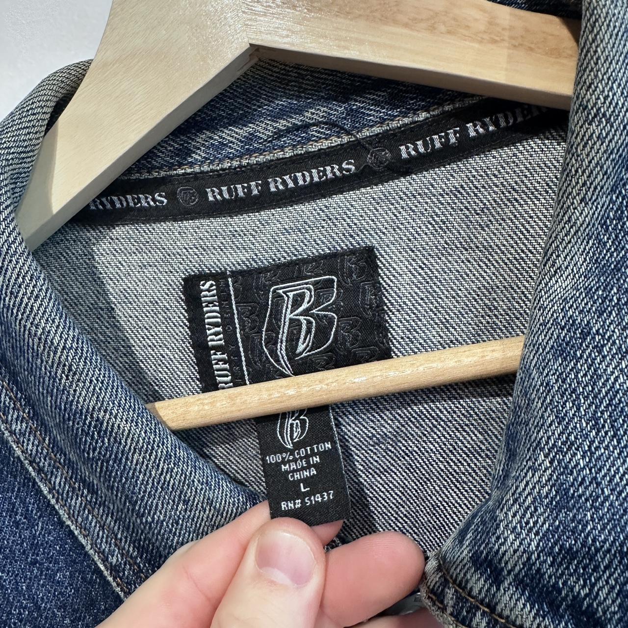 Vintage Ruff Ryders ‘Dirty denim’ jacket Size large... - Depop