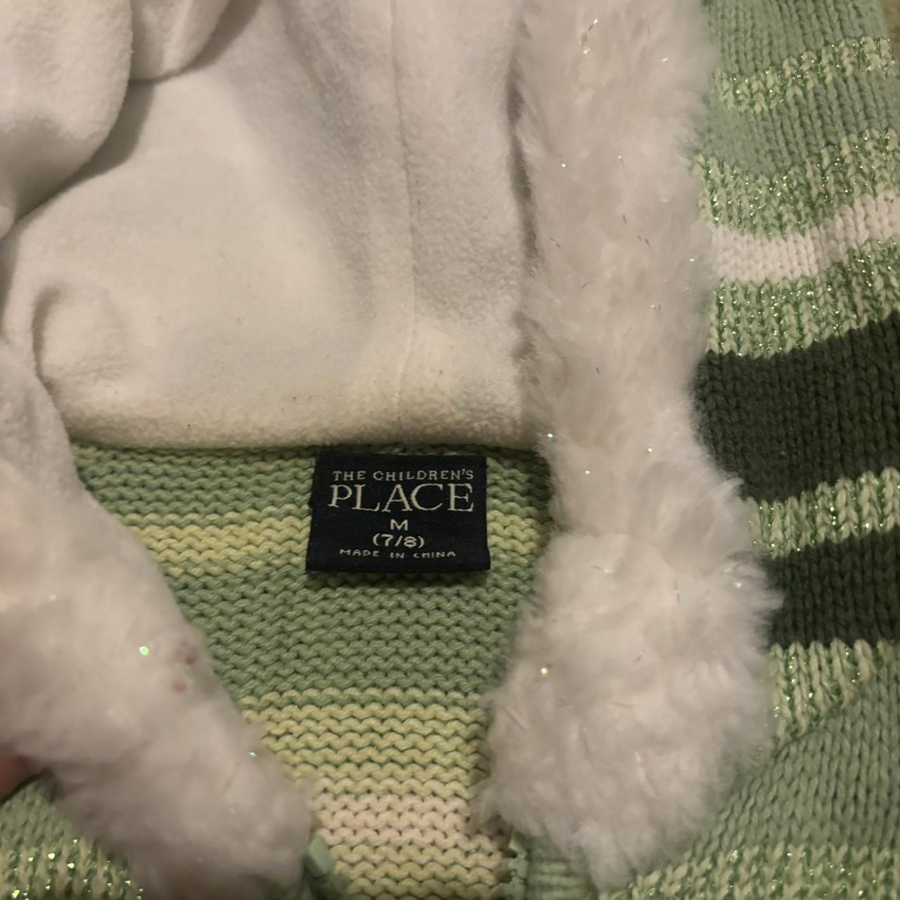 Limited too kids fur trim green sparkly striped... - Depop