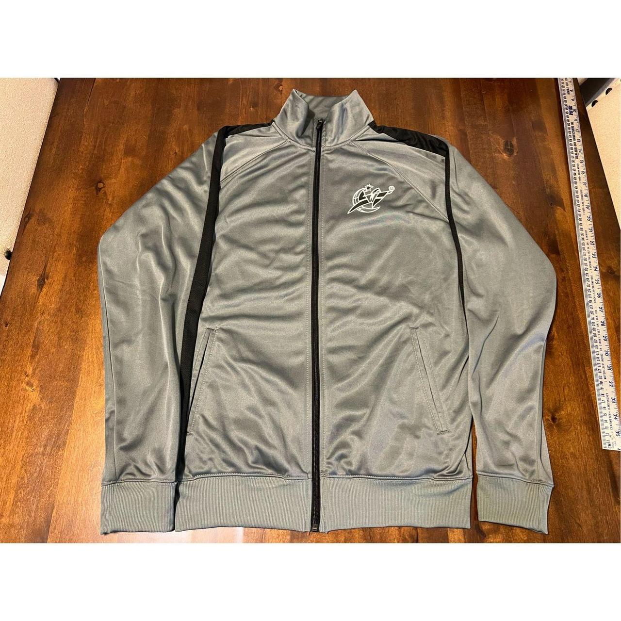 Washington Wizards NBA Gray Warm up Full Zip Jacket... - Depop