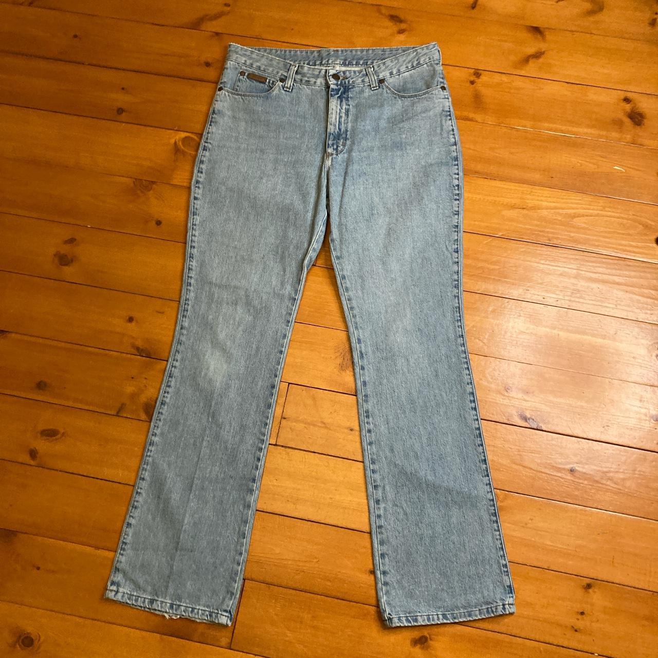 Blue bootcut jeans 32" waist 32" leg 10" rise Good... - Depop