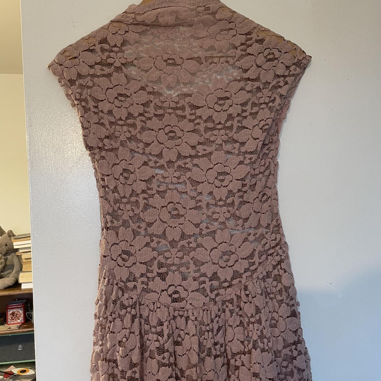 Sheer / see through / mesh pink lace maxi dress.... - Depop