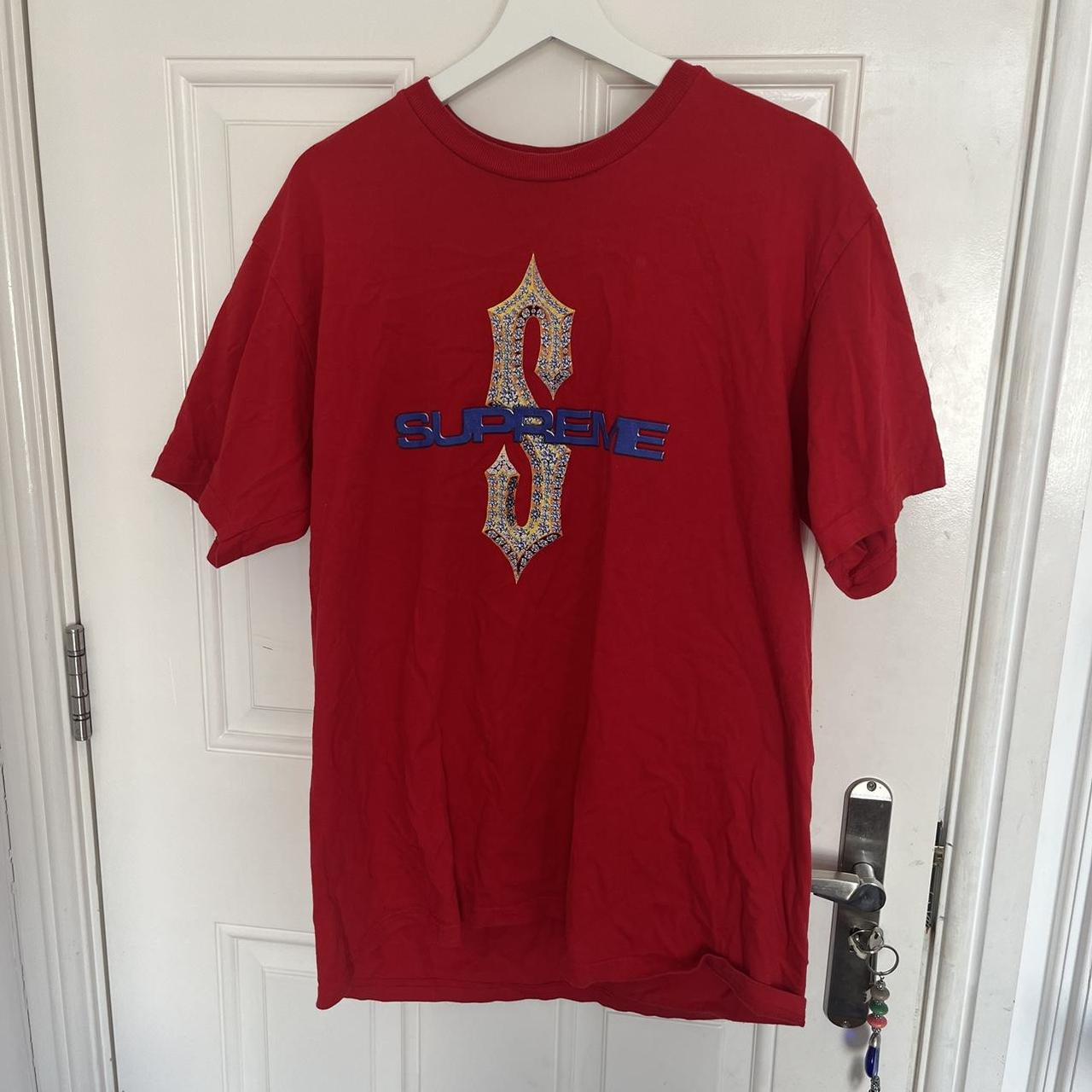 Authentic Red Supreme Top - worn a few times -... - Depop