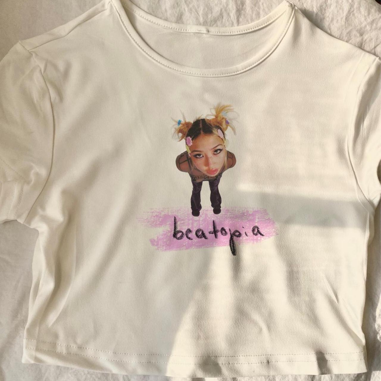 bea baby tee #beabadobee #beatopia slightly see... - Depop