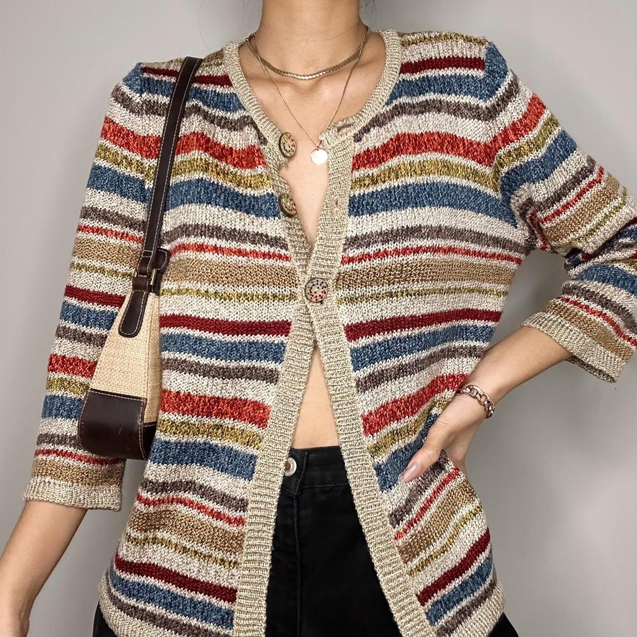 sweater cardigan earth tones “M-17” — retro... - Depop