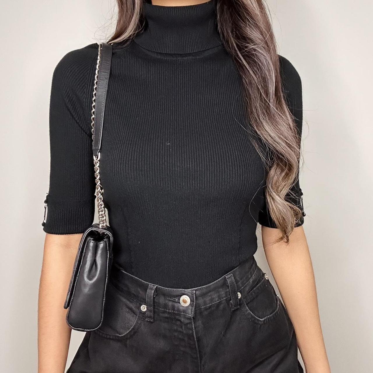 Black turtleneck top “B-7” — Classic minimalist... - Depop