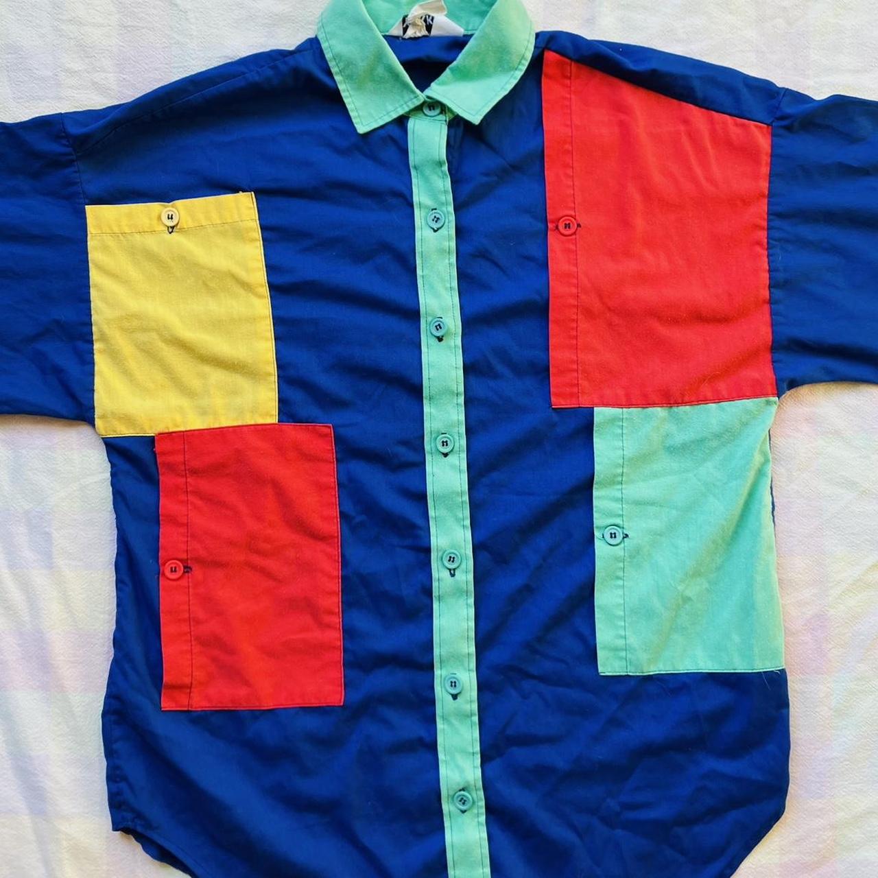 🌈 ️ funky vintage clowncore primary color 4-pocket... - Depop