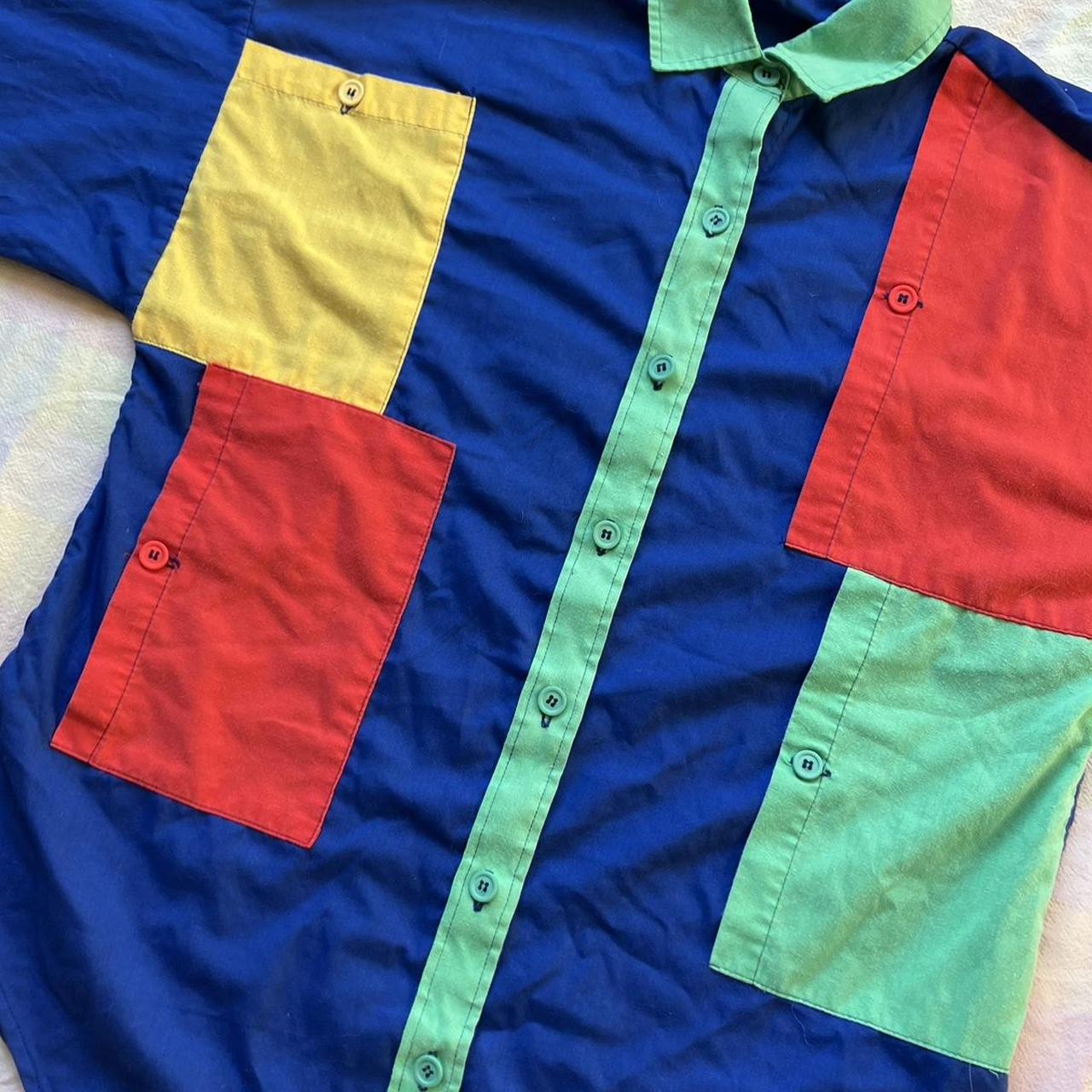 🌈 ️ funky vintage clowncore primary color 4-pocket... - Depop