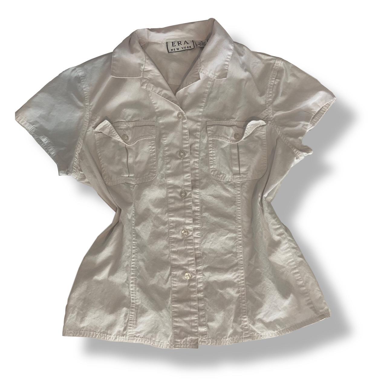 cute white button up shirt. please note there is... - Depop