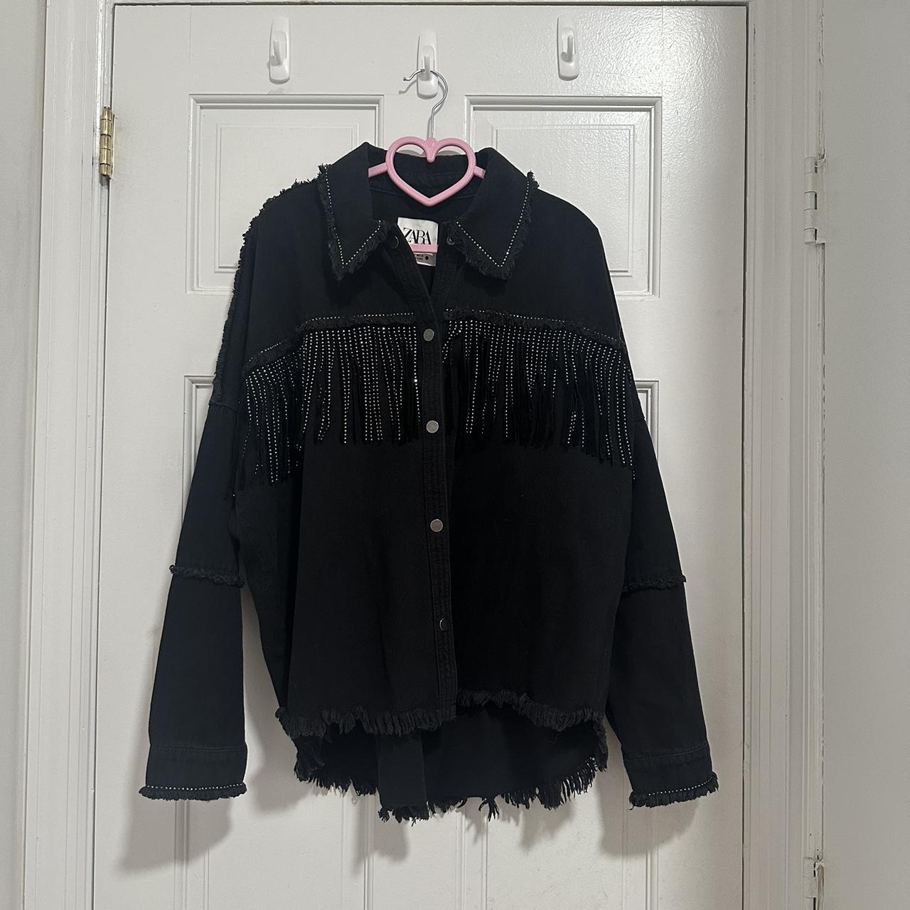 Zara fringe rhinestone jacket as seen on Killing Eve - Depop