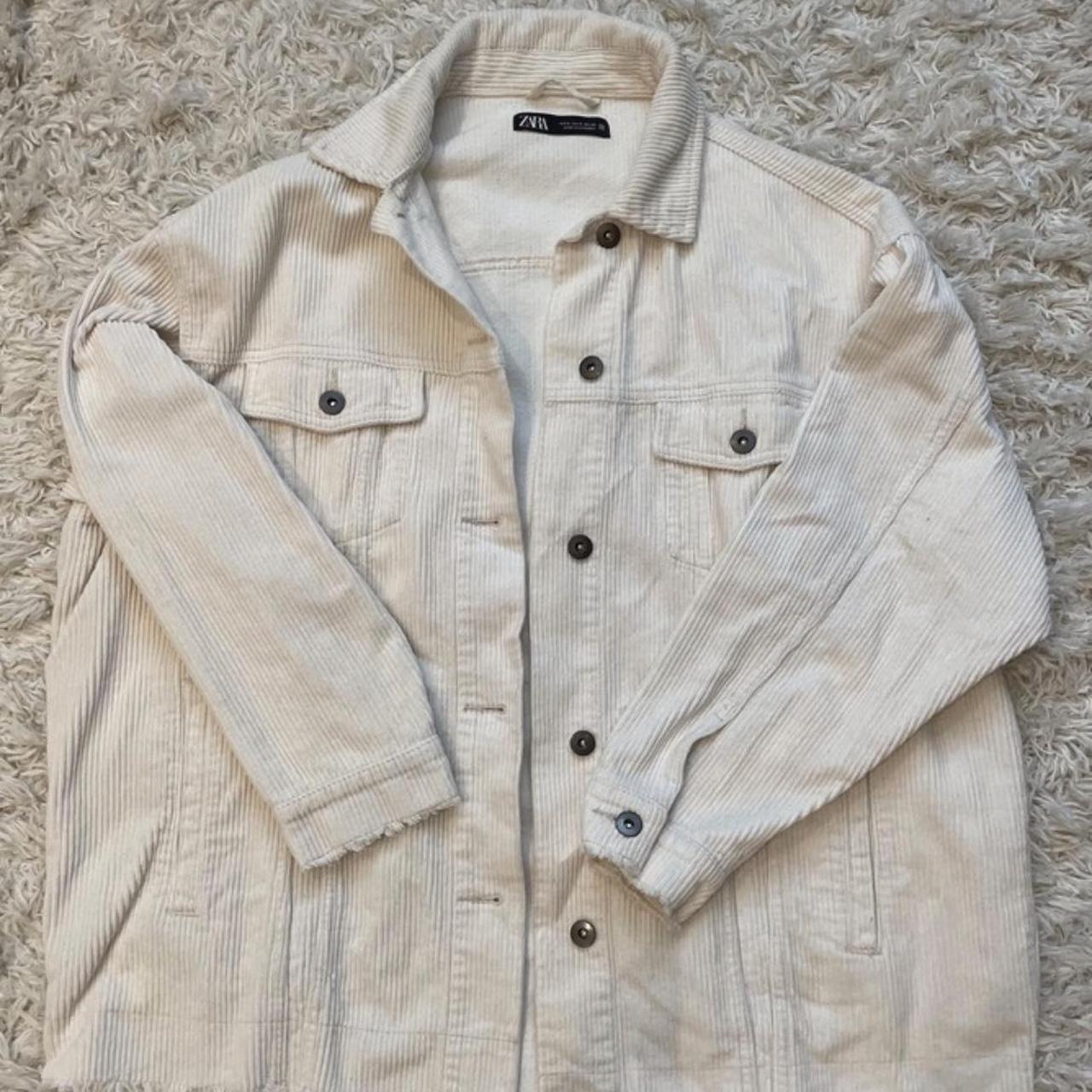 Zara cream corduroy jacket. In great... - Depop