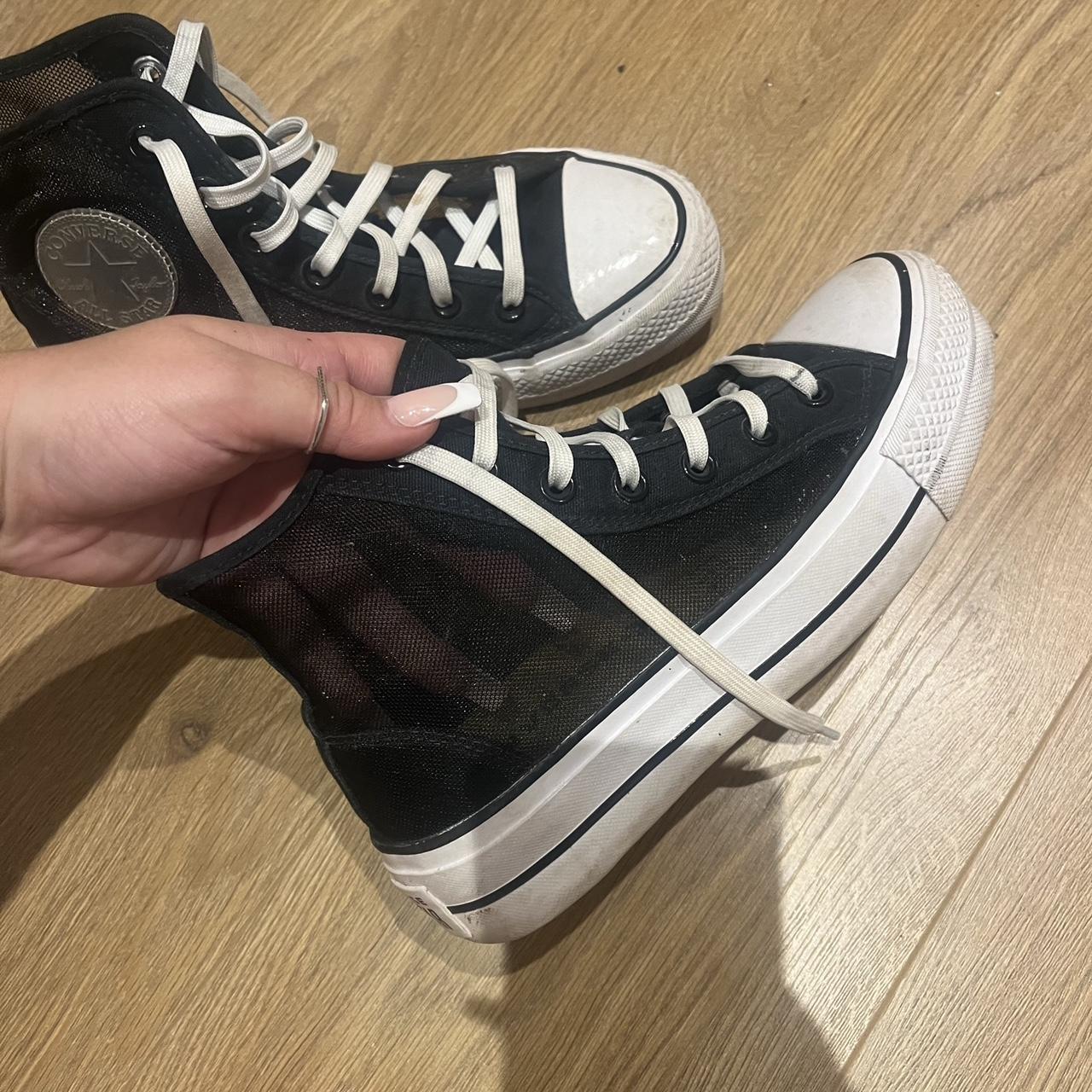 Platform converse Mesh with yellow soles Good... - Depop