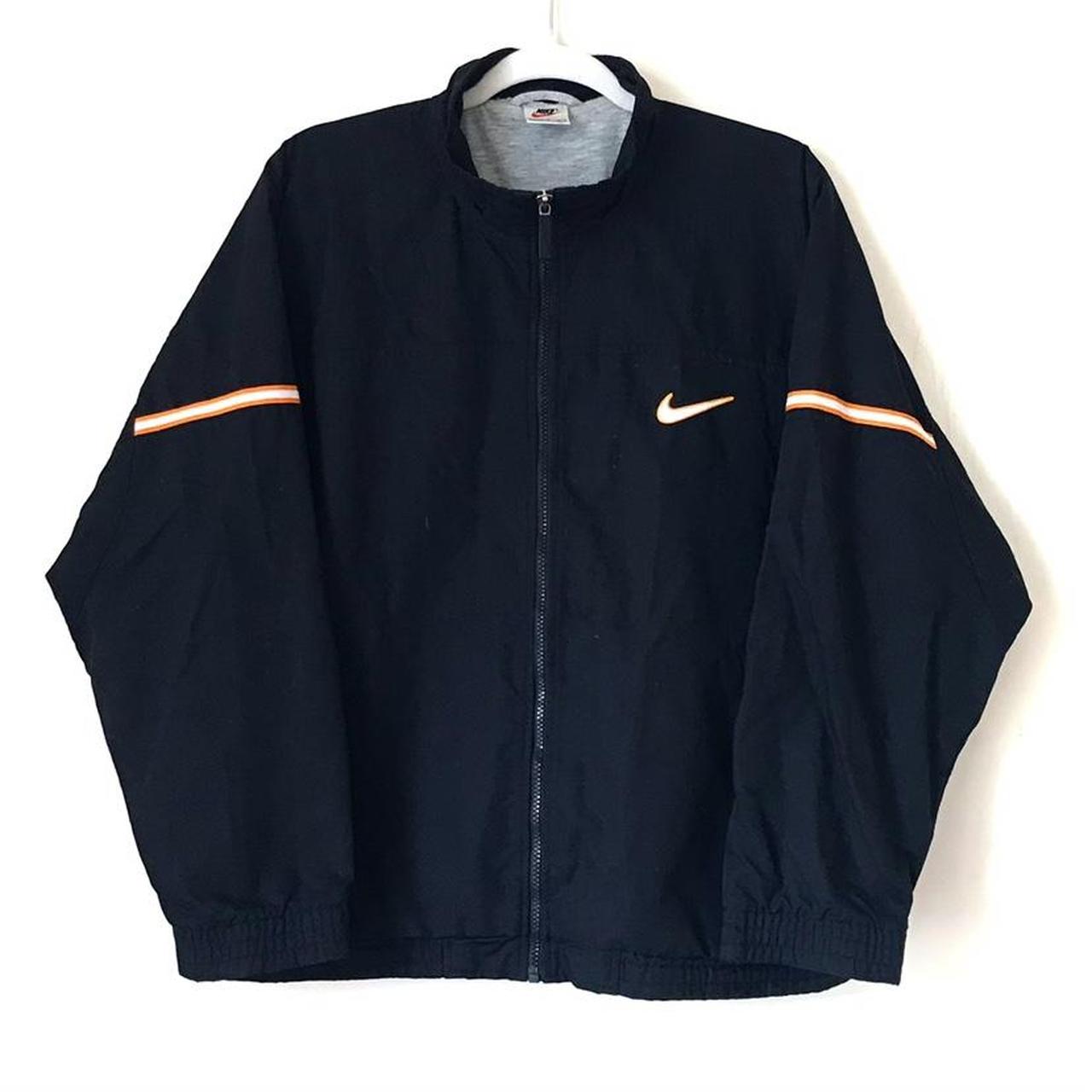 Nike Men's Black and Orange Jacket | Depop