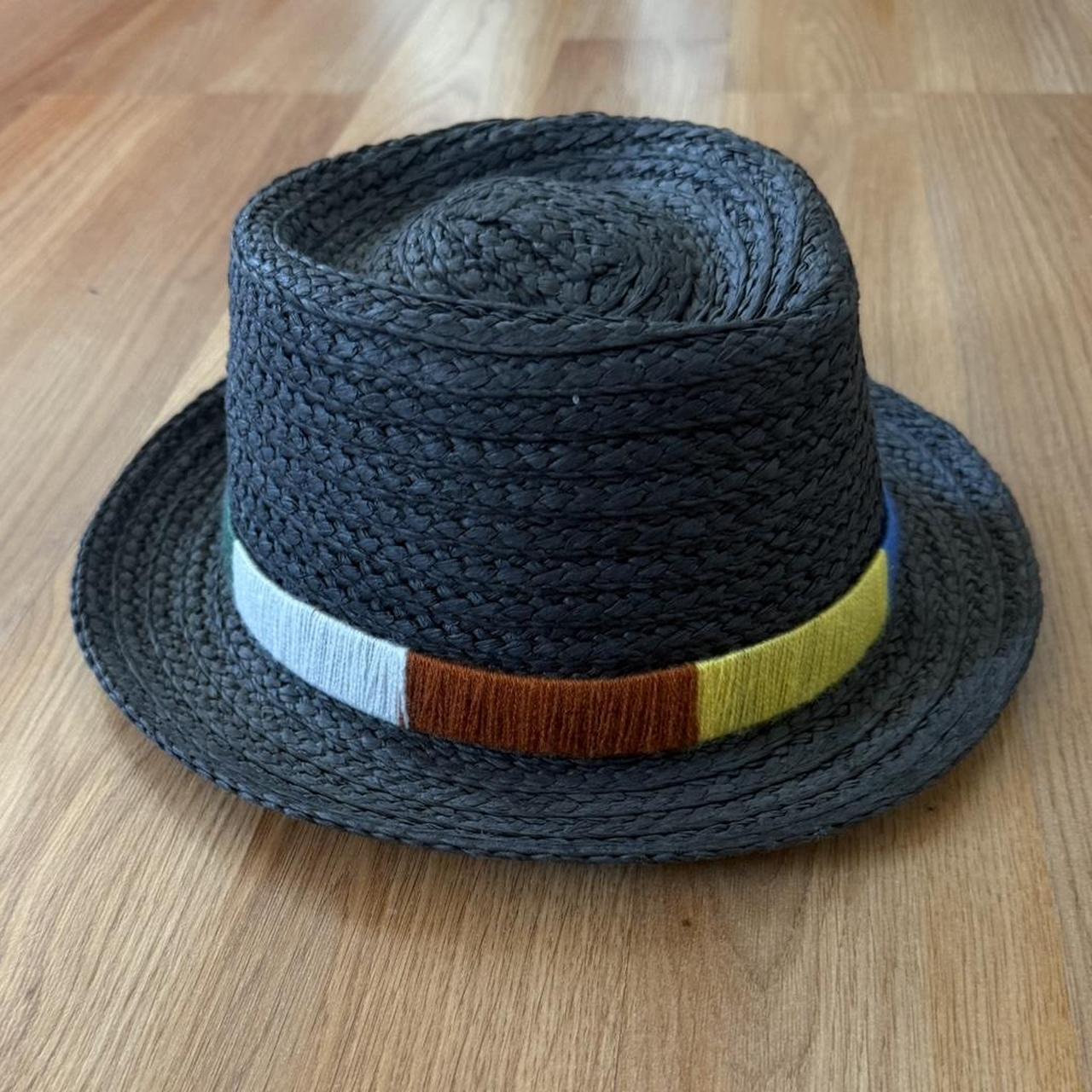 Black and multi-coloured straw hat by Nine West. | Depop