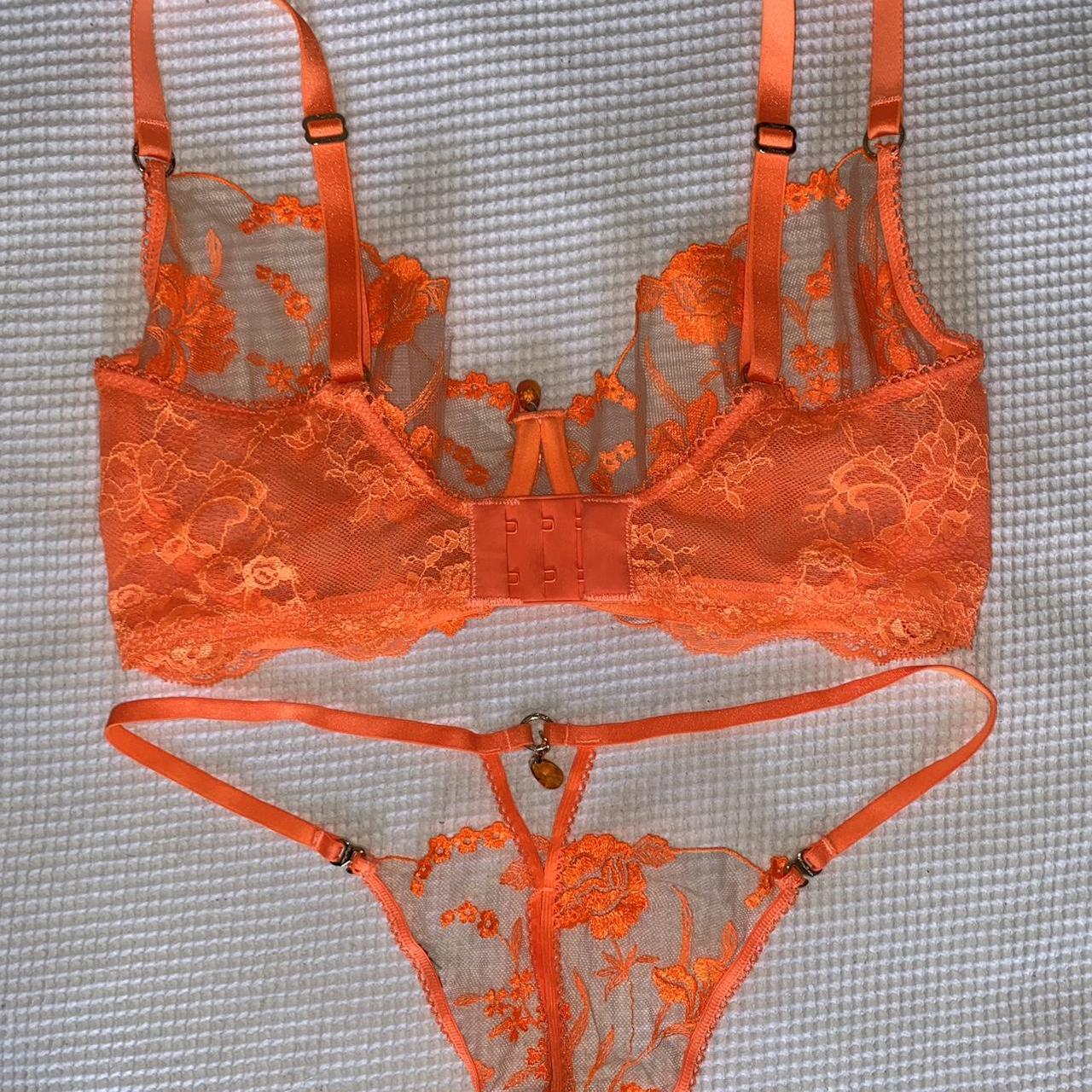 Honey Birdette orange Whitney bra and thong. Bra is... - Depop Honey Birdette orange Whitney bra and thong. Bra is... - Depop