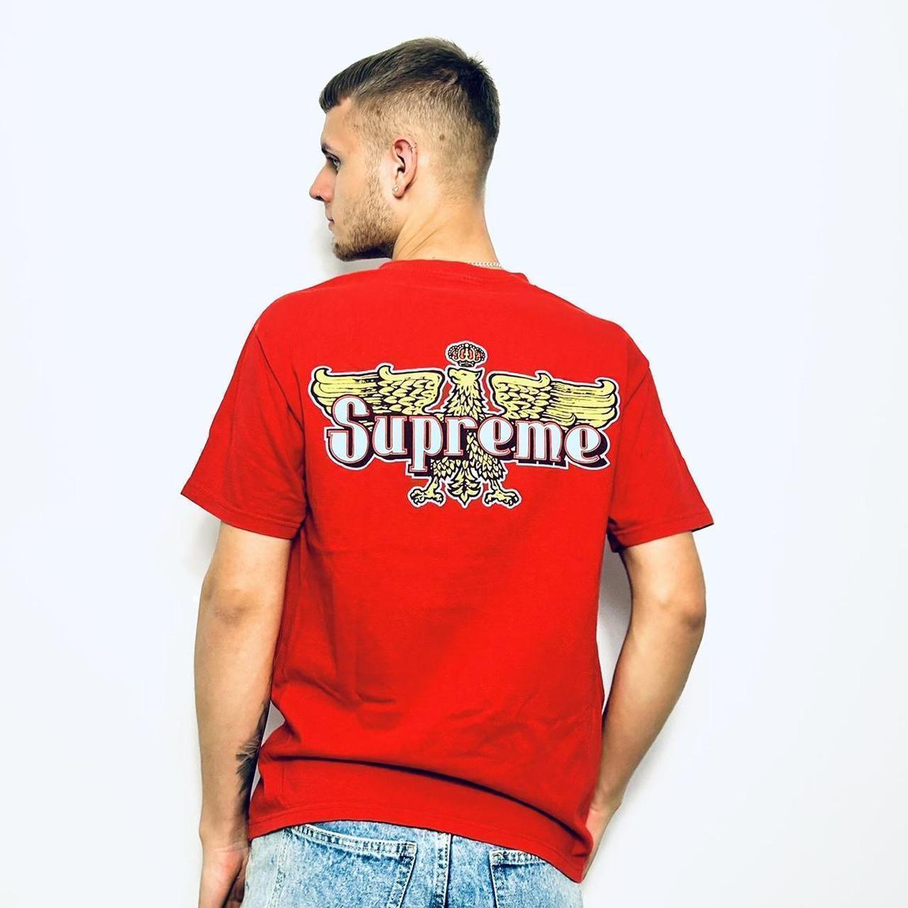 Supreme Red Large Graphic T-shirt. Supreme Red... - Depop