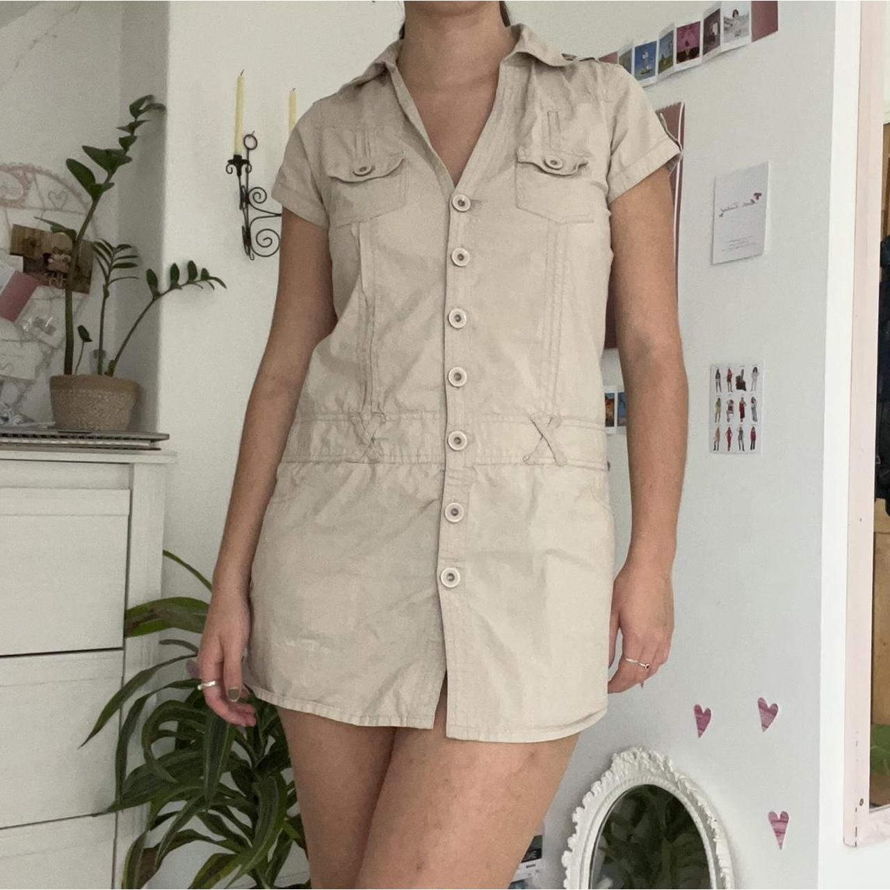 The coolest beige button up dress from Bay - super... - Depop