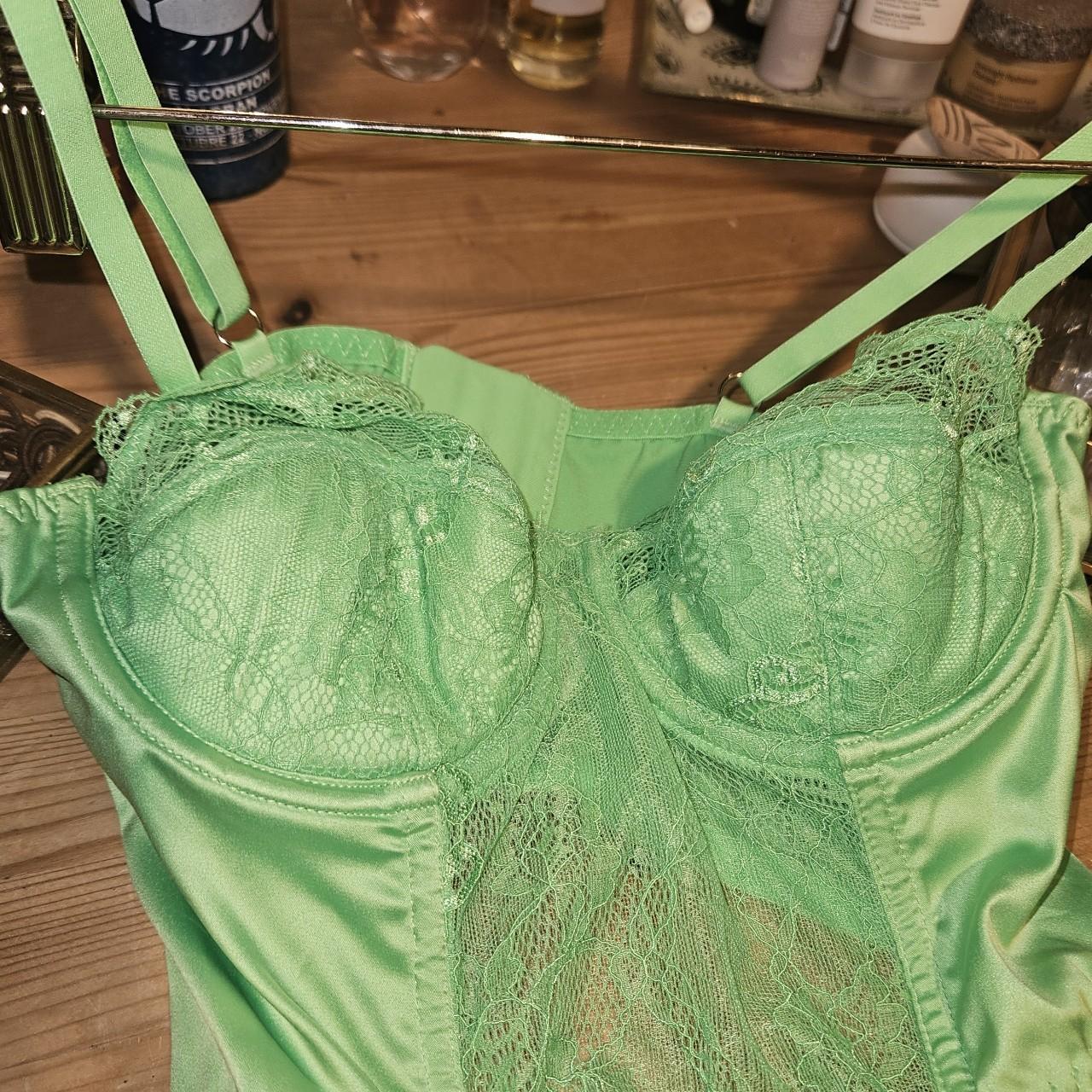 Cute little neon green corset bralette from Primark.... - Depop