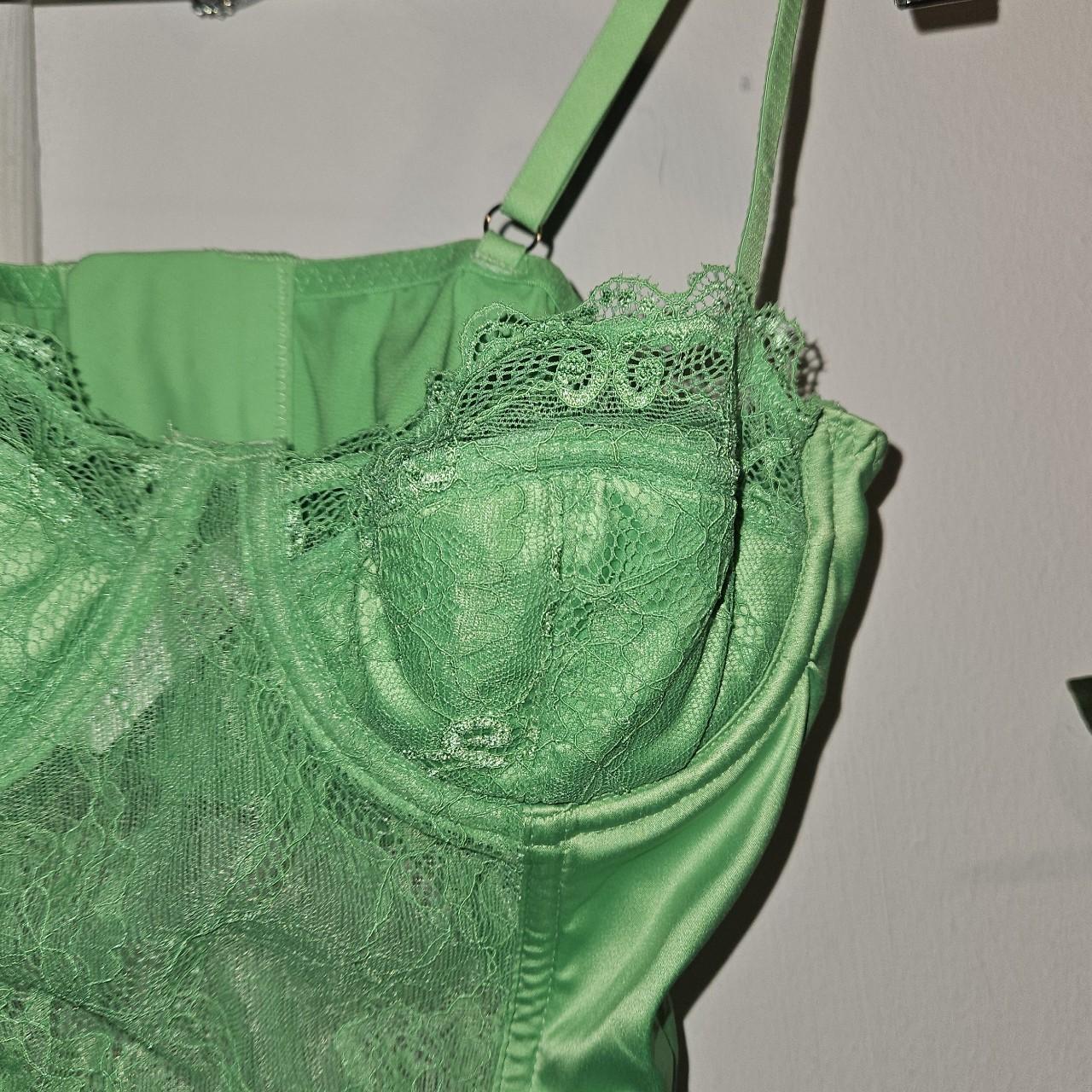 Cute little neon green corset bralette from Primark.... - Depop