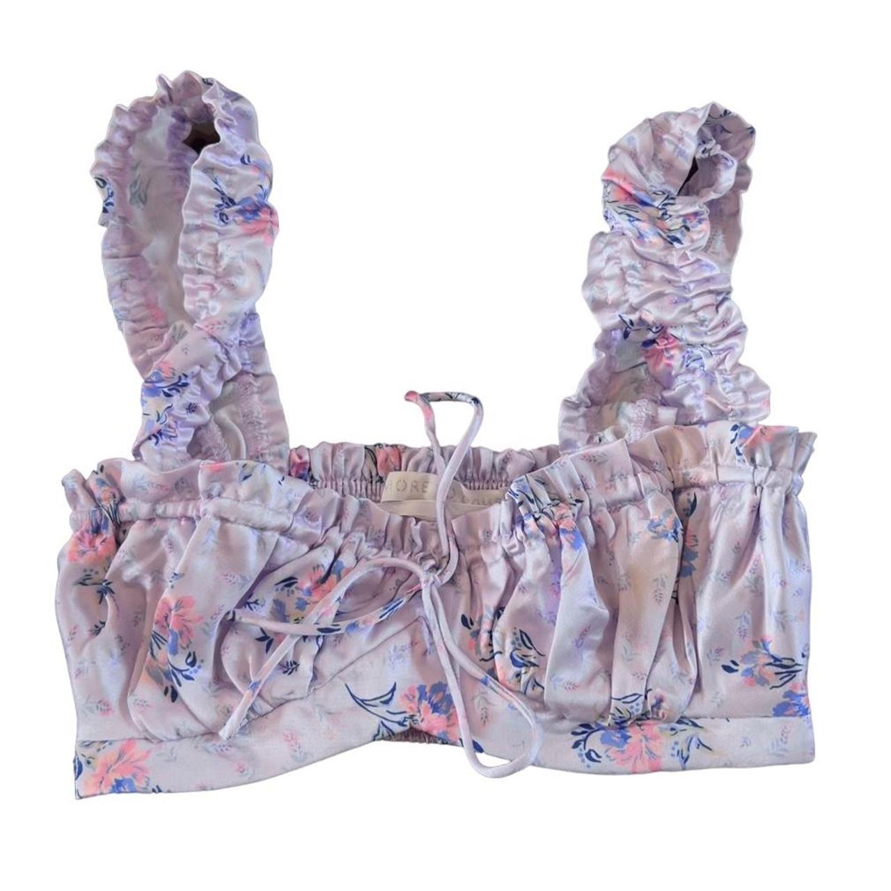 Cottage Core Crop Bra Top in Lavender 🧚🏻💜 Size XS -... - Depop