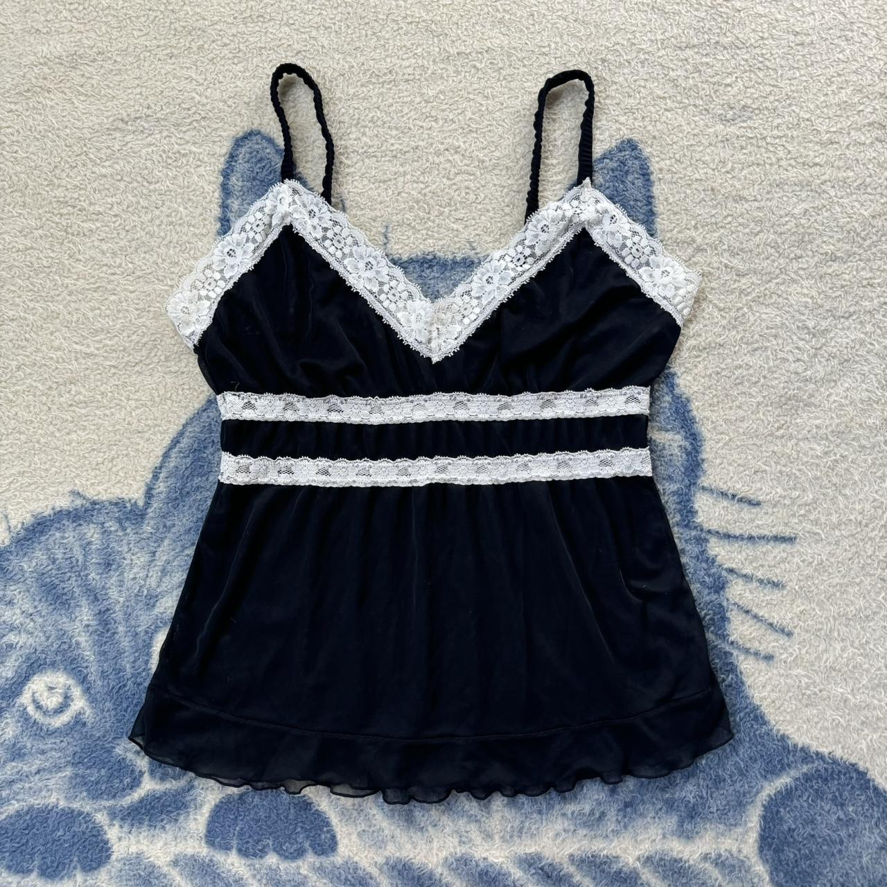 Y2k Camisole early 2000s mesh tank top! it’s black... | Depop