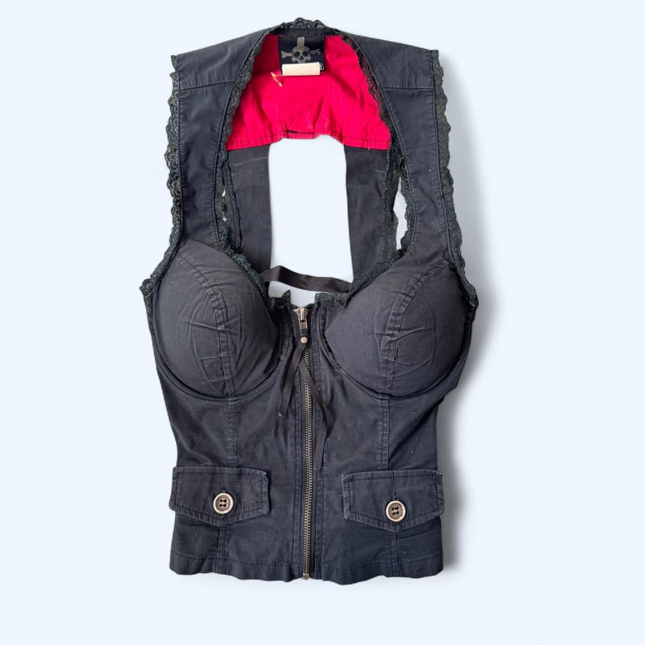 Y2K Lip Service zip up tank top! Very sexy, fitted... | Depop