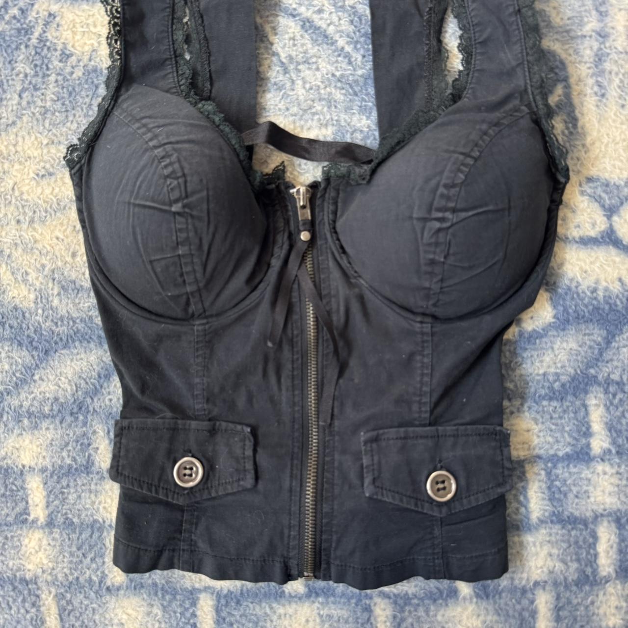 Y2K Lip Service zip up tank top! Very sexy, fitted... | Depop