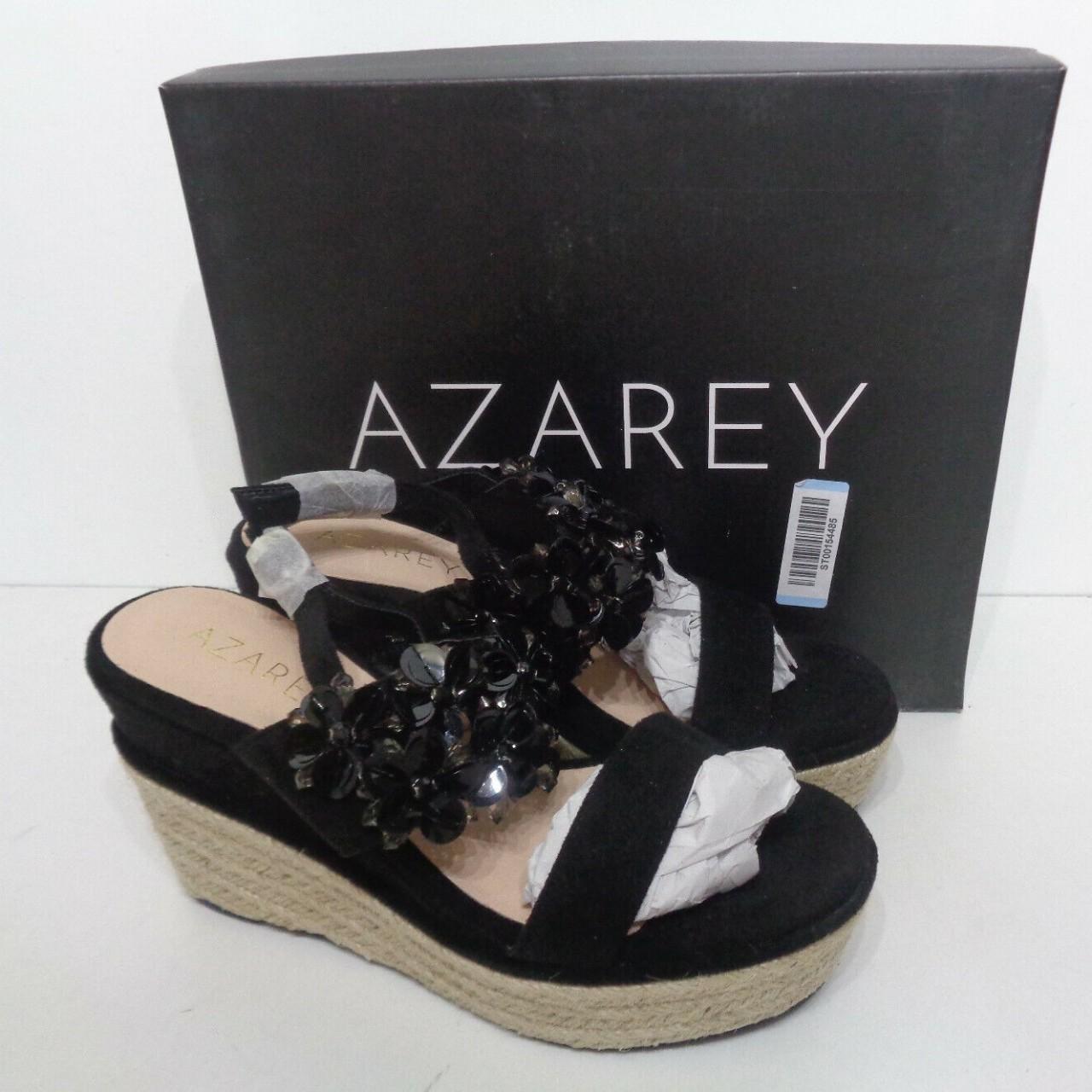 BLACK AZAREY SLINGBACK WEDGE SANDALS Brand new &... - Depop